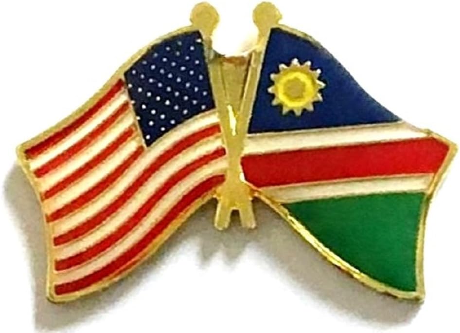 Box of 3 Nambia & US Crossed Flag Lapel Pins, Country & American Double ...