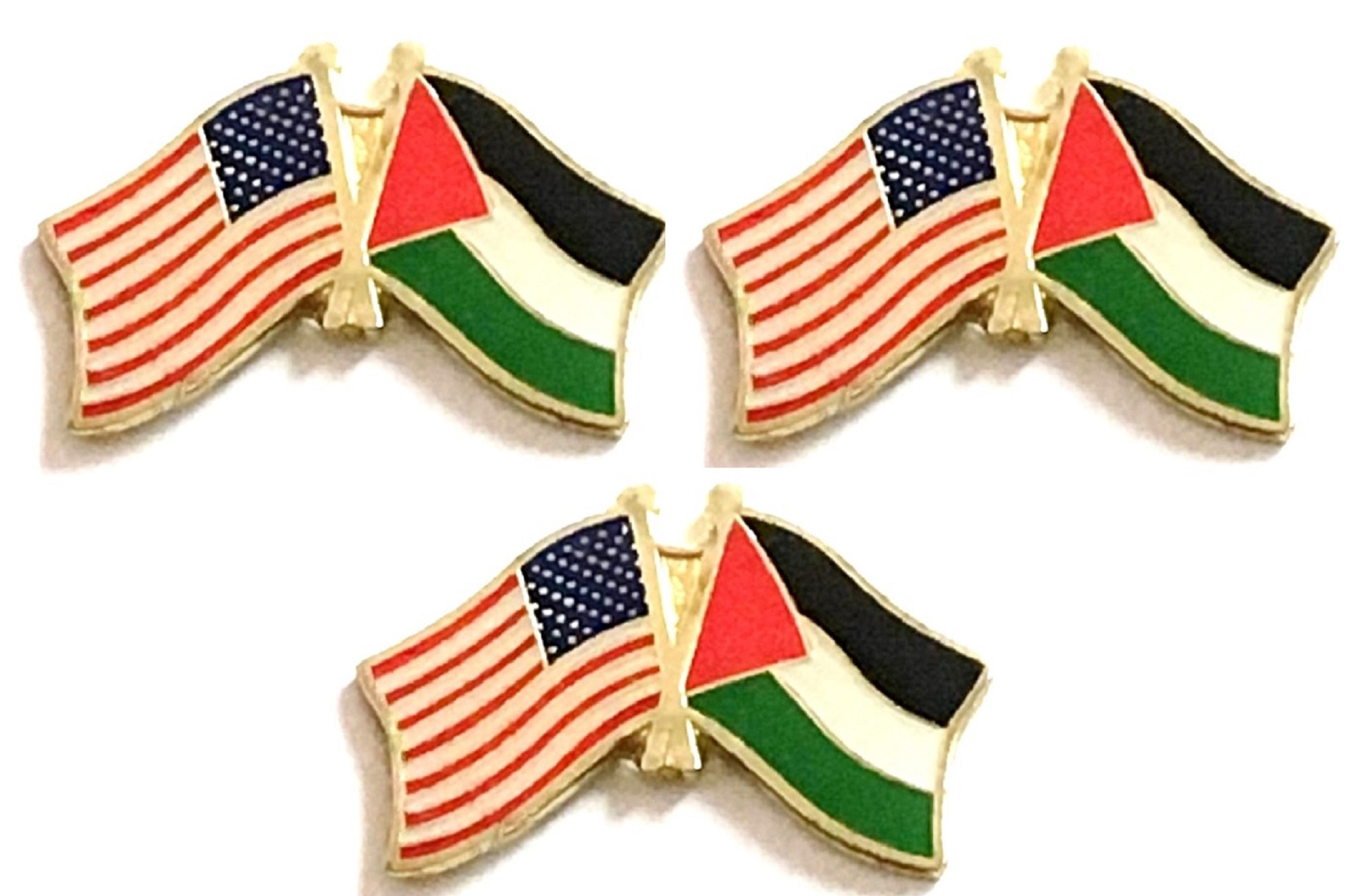 Palestine & US Crossed Flag Lapel Pins, Pack of 3 - Walmart.com