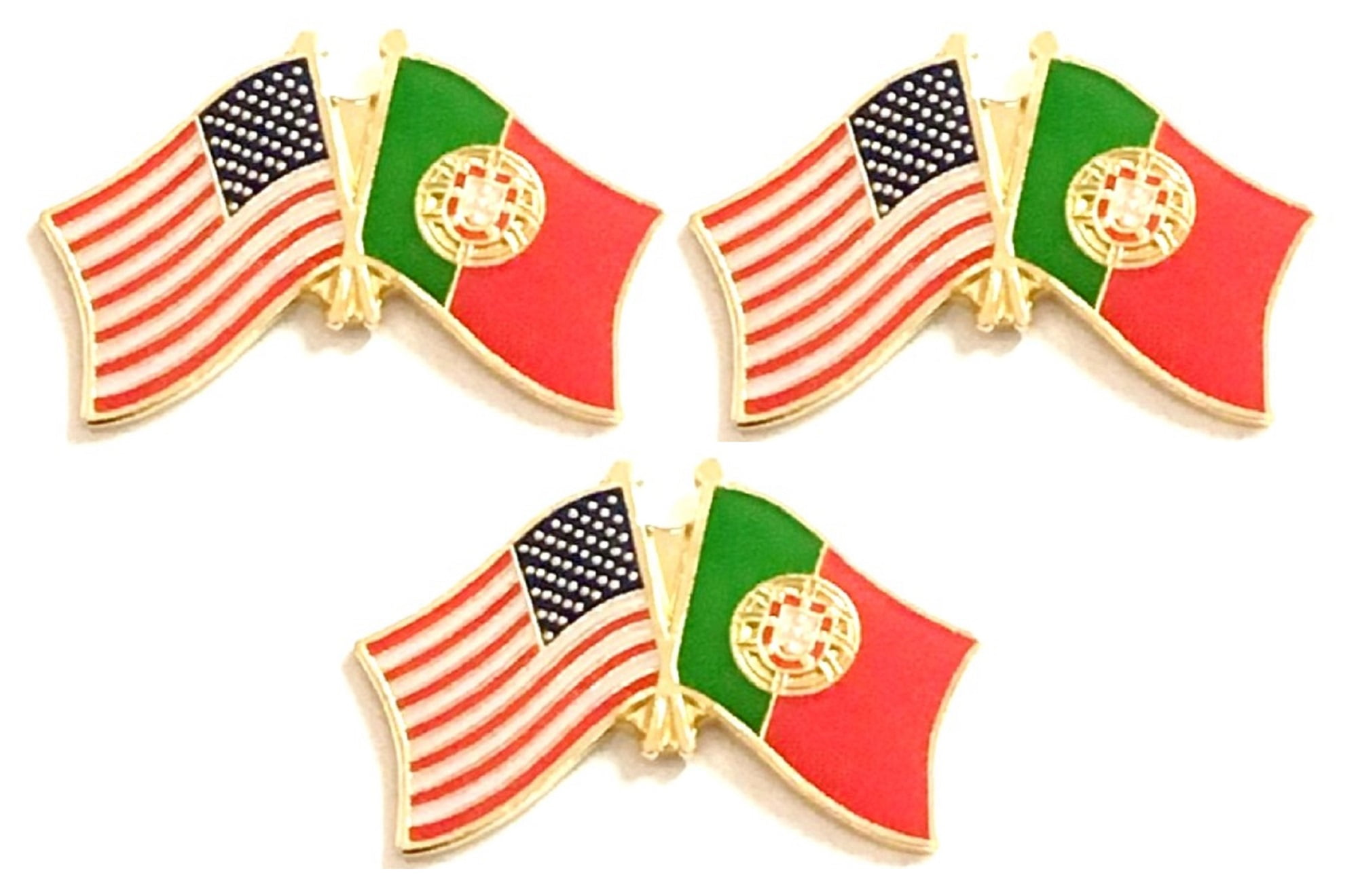Portugal & US Crossed Flag Lapel Pins, Box of 3 - Walmart.com