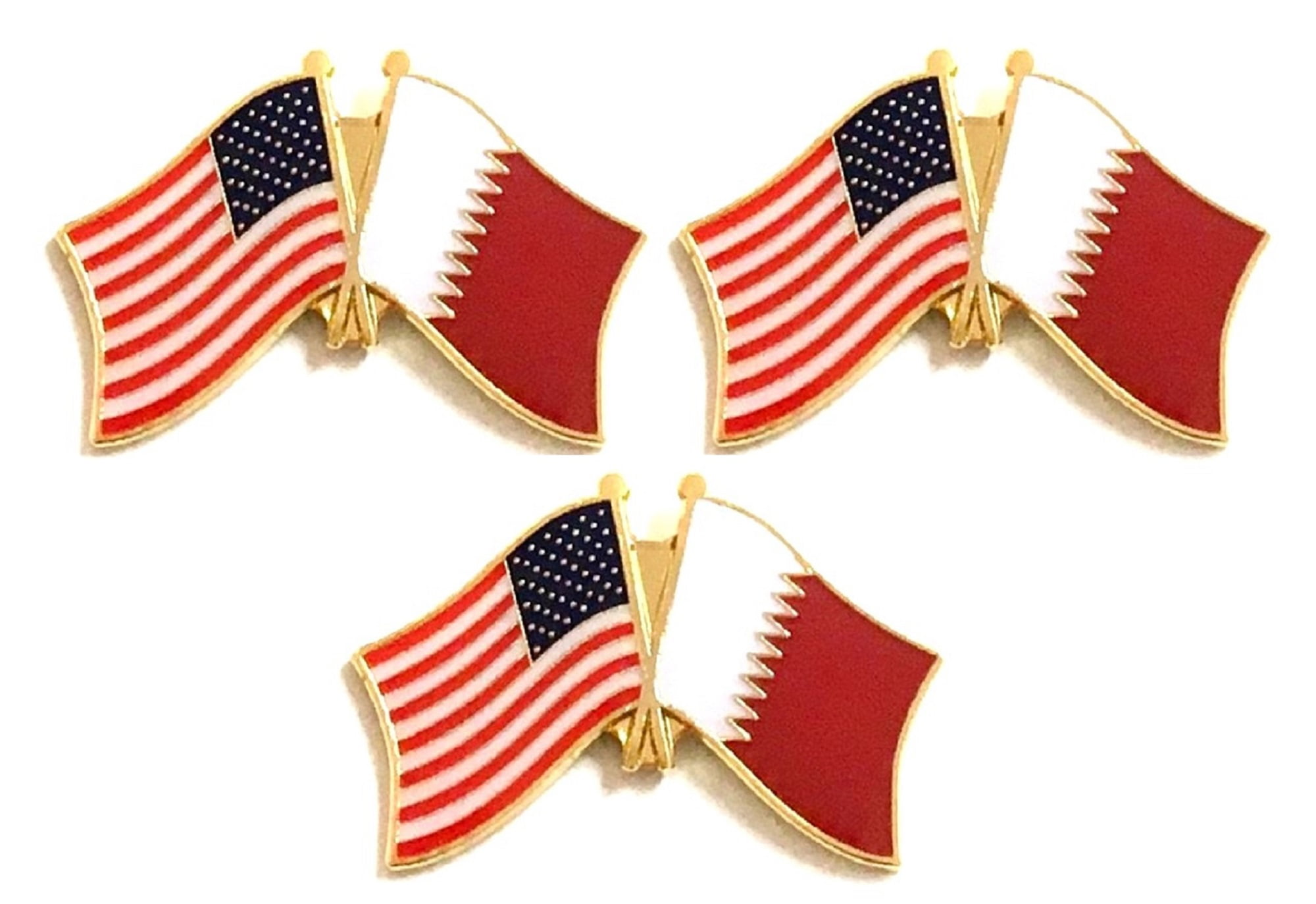 Qatar & US Crossed Flag Lapel Pins, Pack of 3 - Walmart.com