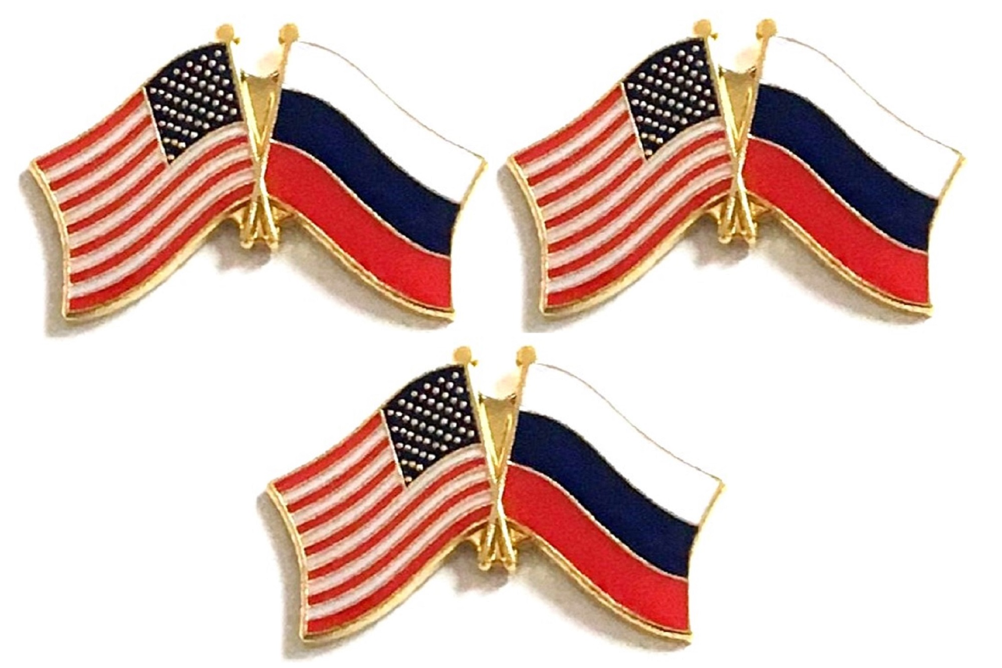 Russia & US Crossed Flag Lapel Pins, Pack of 3 - Walmart.com