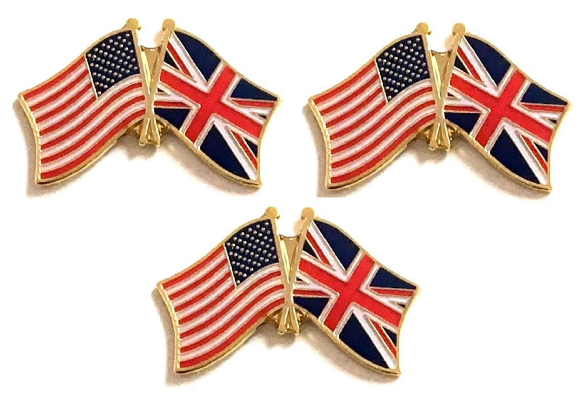 United Kingdom & US Crossed Flag Lapel Pins, Pack of 3 - Walmart.com