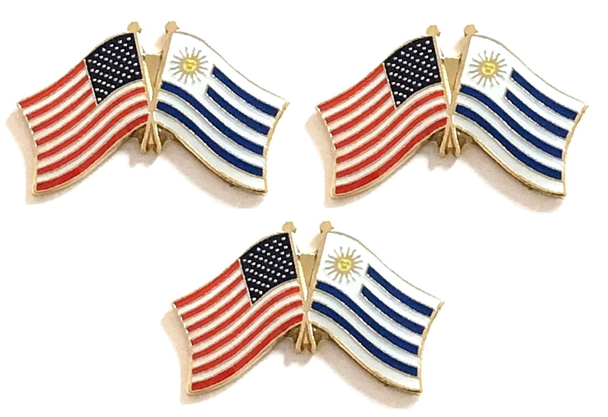 Uruguay & US Crossed Flag Lapel Pins, Pack of 3 - Walmart.com