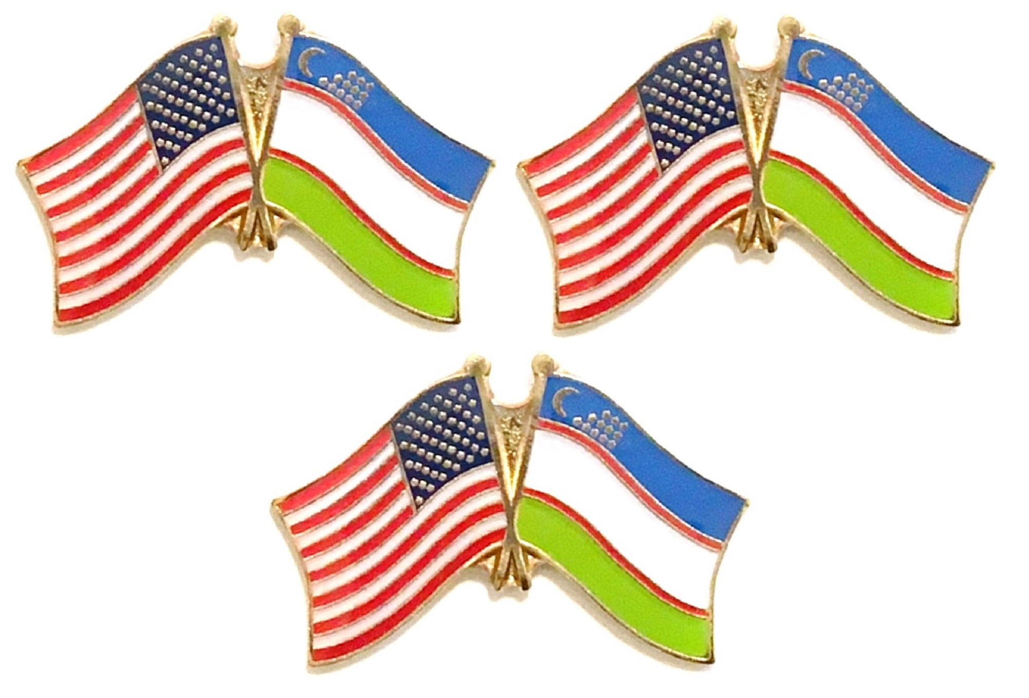 Uzbekistan & US Crossed Flag Lapel Pins, Pack of 3 - Walmart.com
