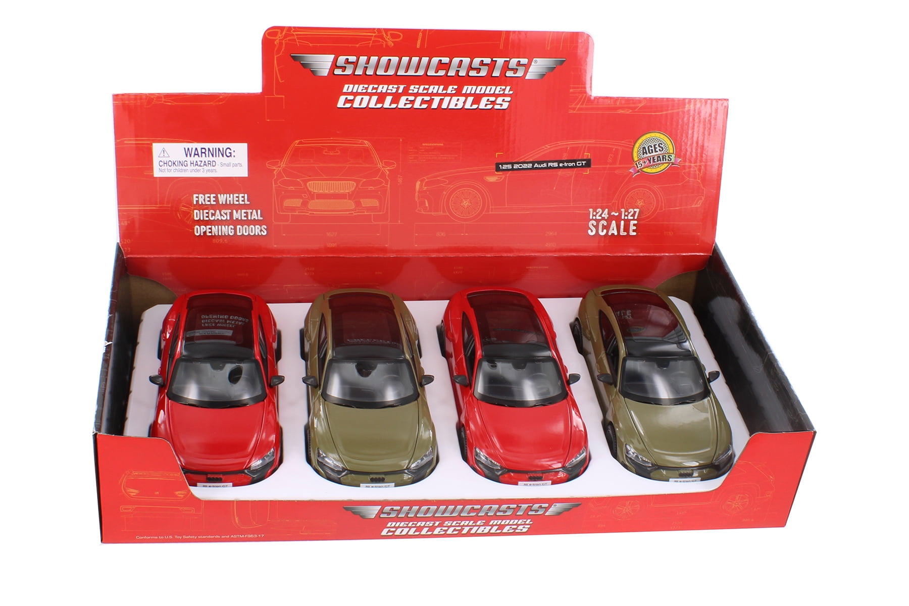 Box of 4 2022 Audi RS e-tron GT, Assortment - Showcasts 37907 - 1/25 ...