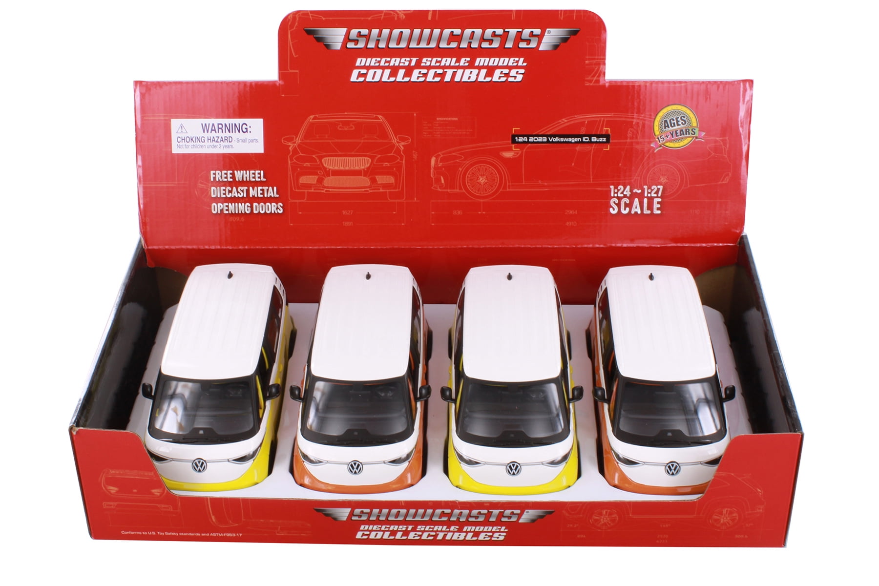 Box of 4 2023 Volkswagen ID. Buzz, Asstd - Showcasts 37914 - 1/24 Scale ...