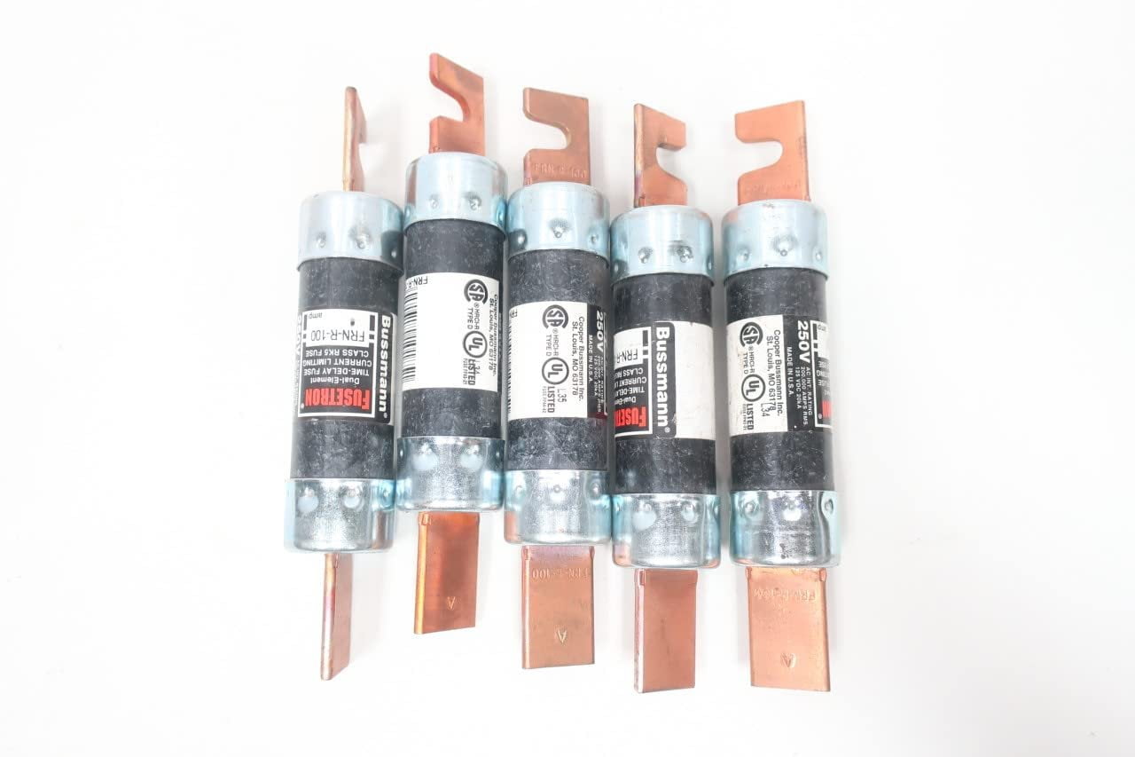 Box of 5 COOPER BUSSMANN FRN-R-100 Blade Fuse RK5 100A AMP 250V-AC ...
