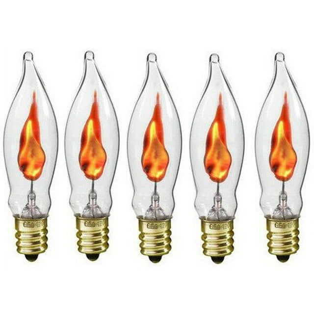 Box of 5 Electric Candlestick Effect Flicker Flame Light Bulbs, E12 ...