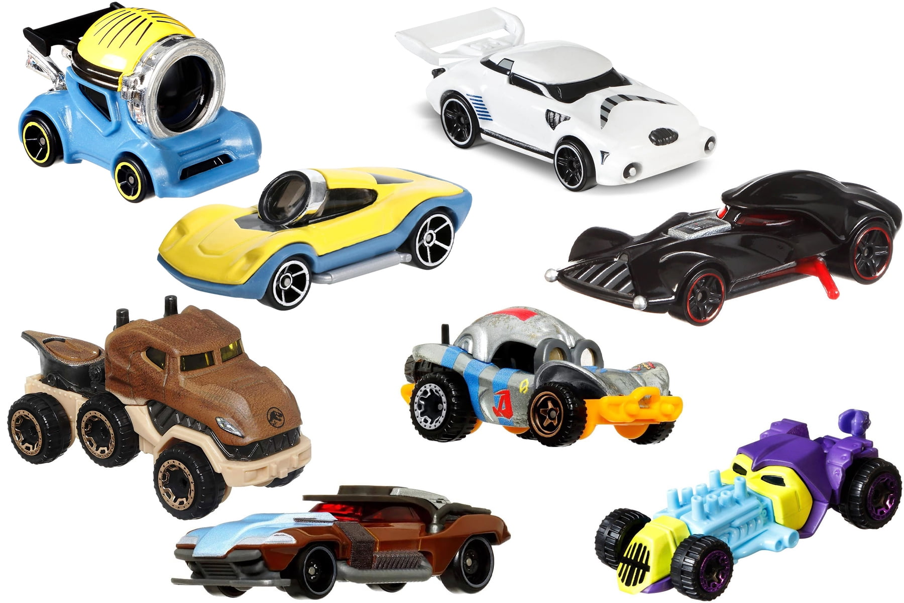 Box of 8 Blockbuster Character Car Assortment - Mattel Hot Wheels ...