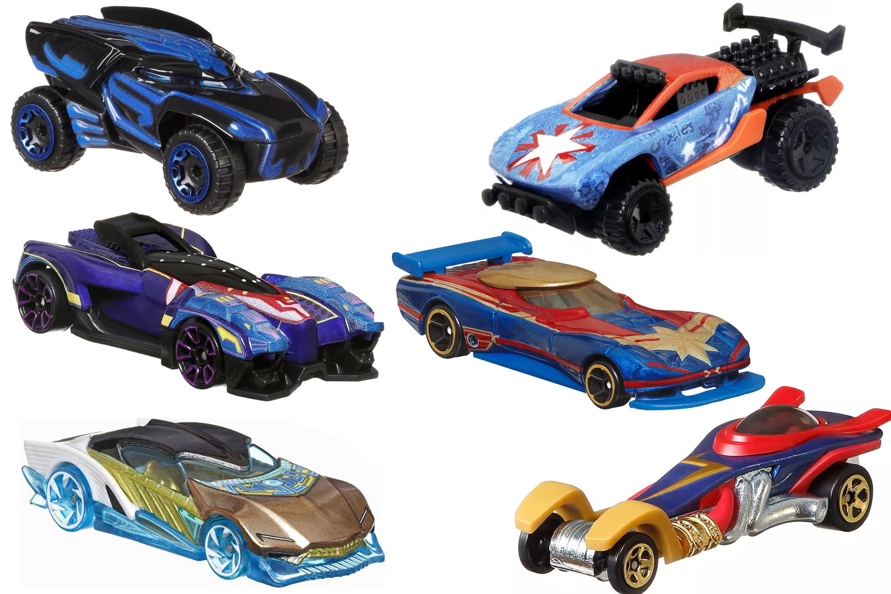Box of 8 Marvel Blockbuster Character Assortment - Mattel Hot Wheels ...