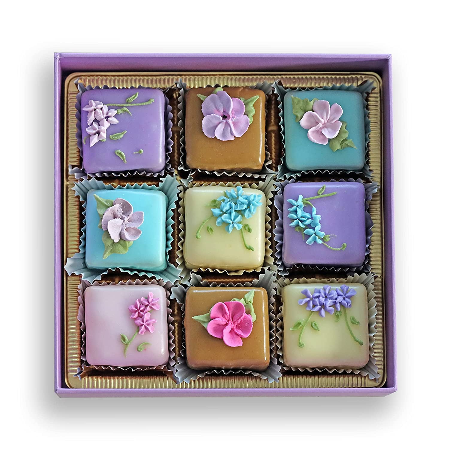 “Box of 9 Petit Cakes,” Luxury Petit Cakes with Fondant, Marzipan ...