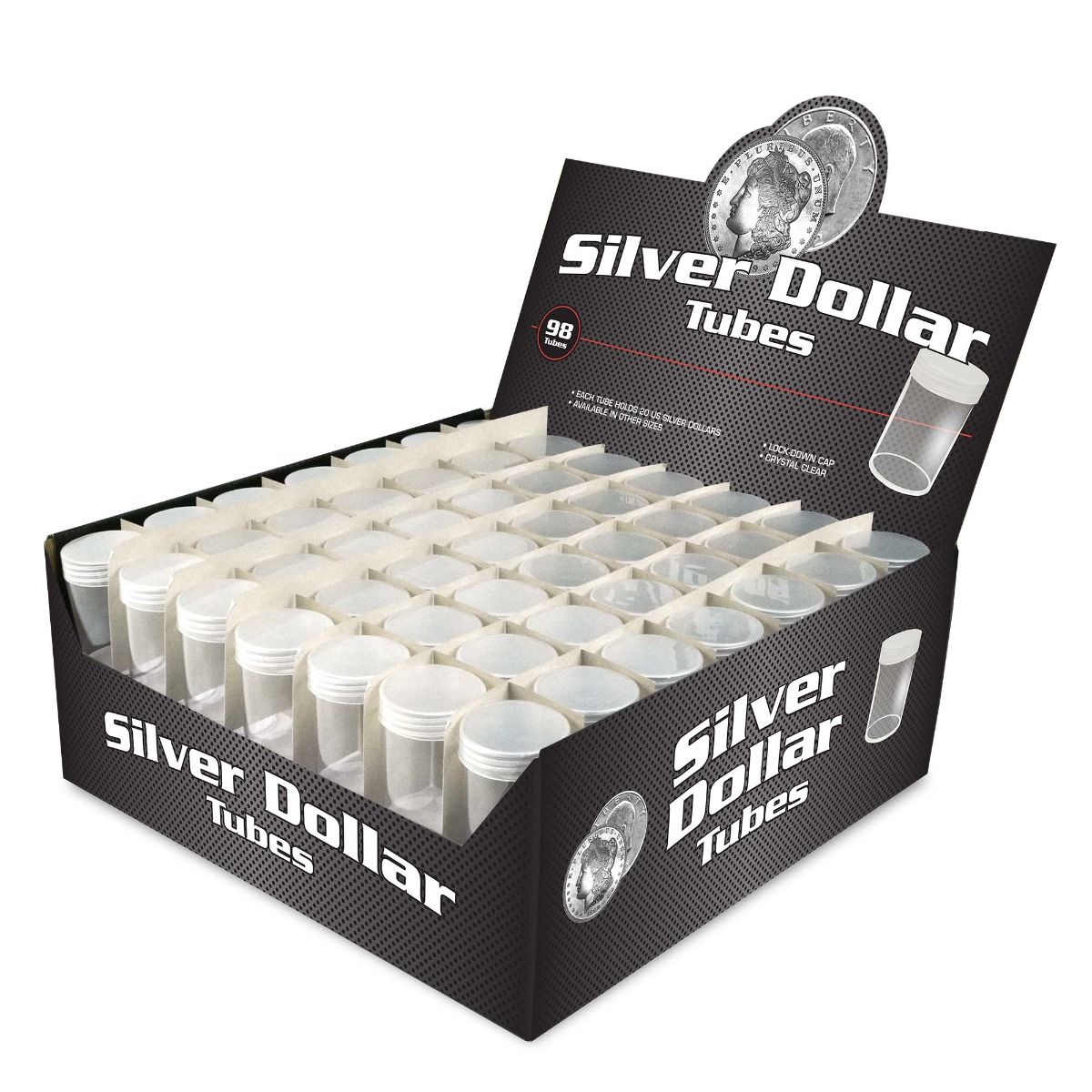 Box of 98 BCW Coin Tubes - Large Dollar (1-T-DLR) - Walmart.com
