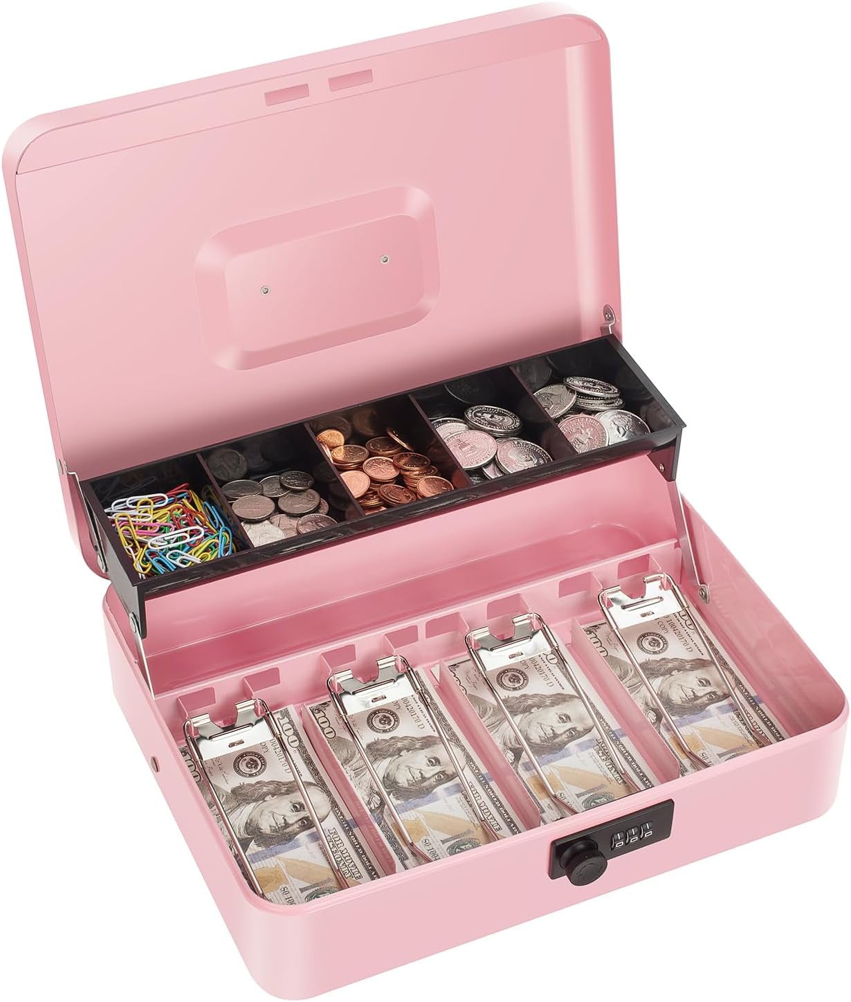 Box with Tray and Combination Lock, Large Box for Regiser, Safe Lock ...