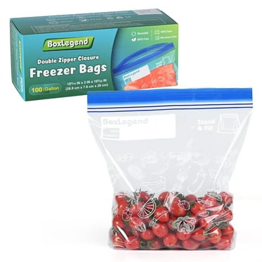BoxLegend Freezer Bags, Double Zipper Food Storage Bags, Reusable, 1 ...