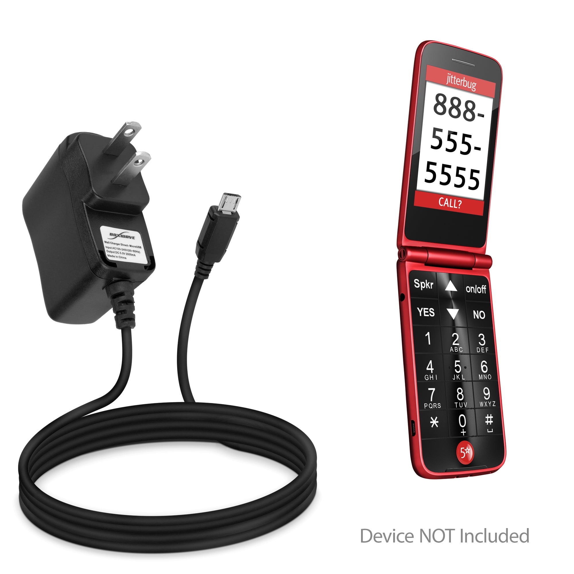 BoxWave Jitterbug Flip Phone Charger, Black - Walmart.com