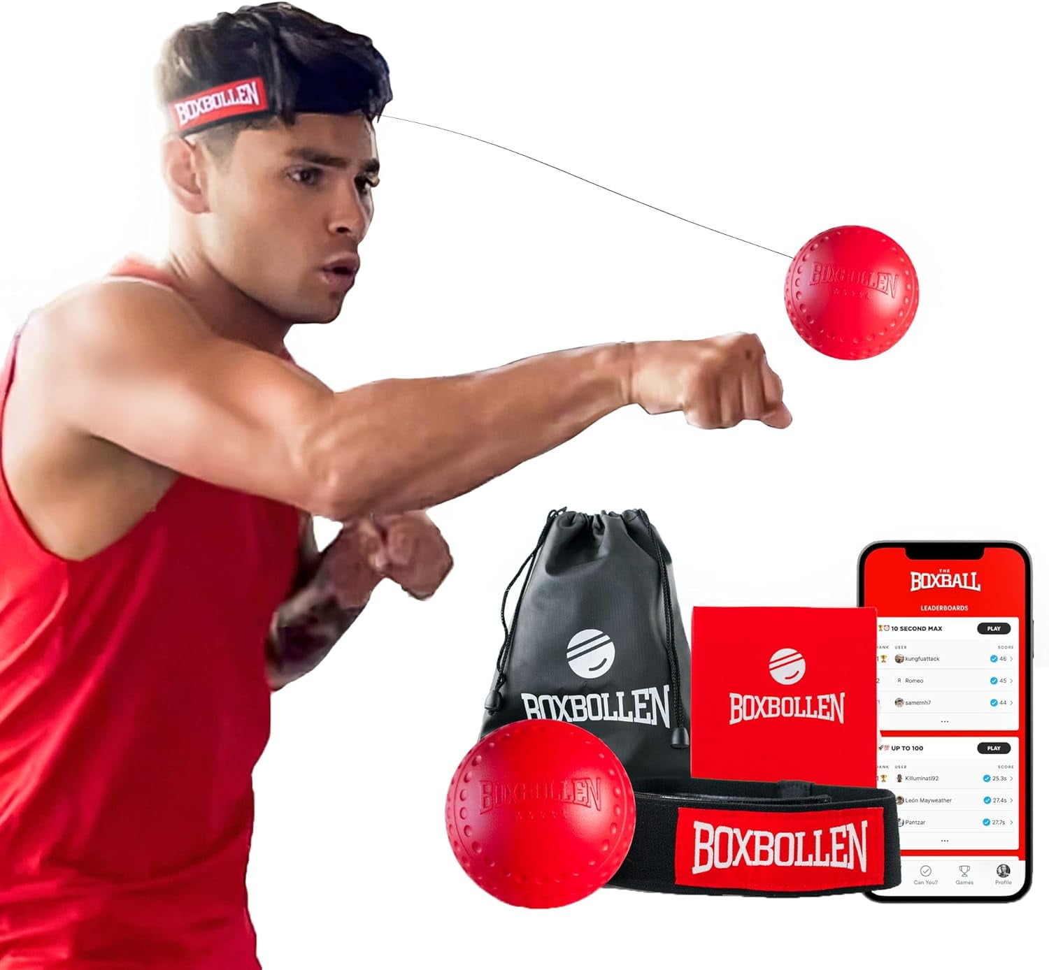 Boxbollen Boxing Reflex Ball with Adjustable Strap - Interactive ...