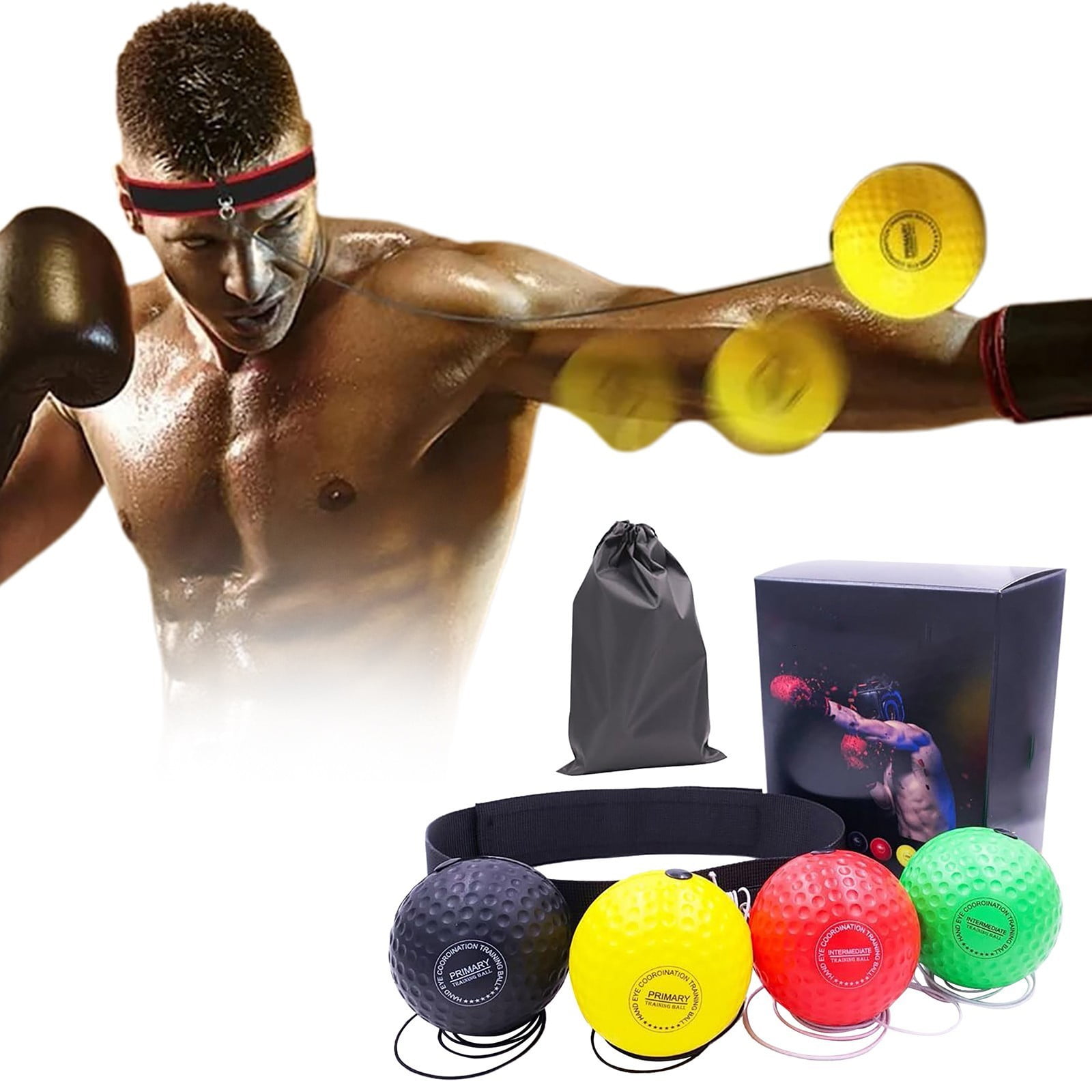 Boxbollen Game,Box Bollen - Boxing Reflex Ball Set Hand-Eye ...