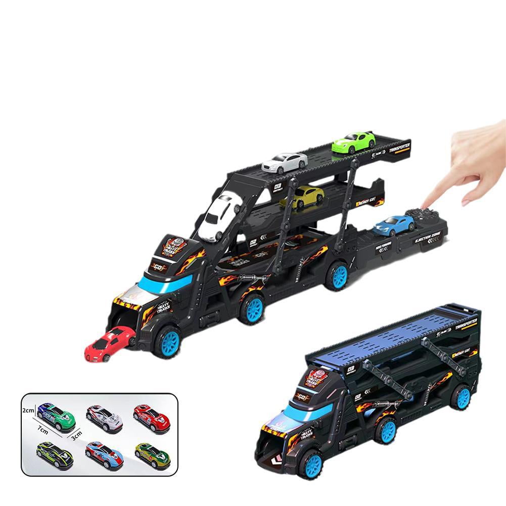 Boxed Black 3Layer Ejectable Container Truck With 6 Iron Cars A Toy Car ...