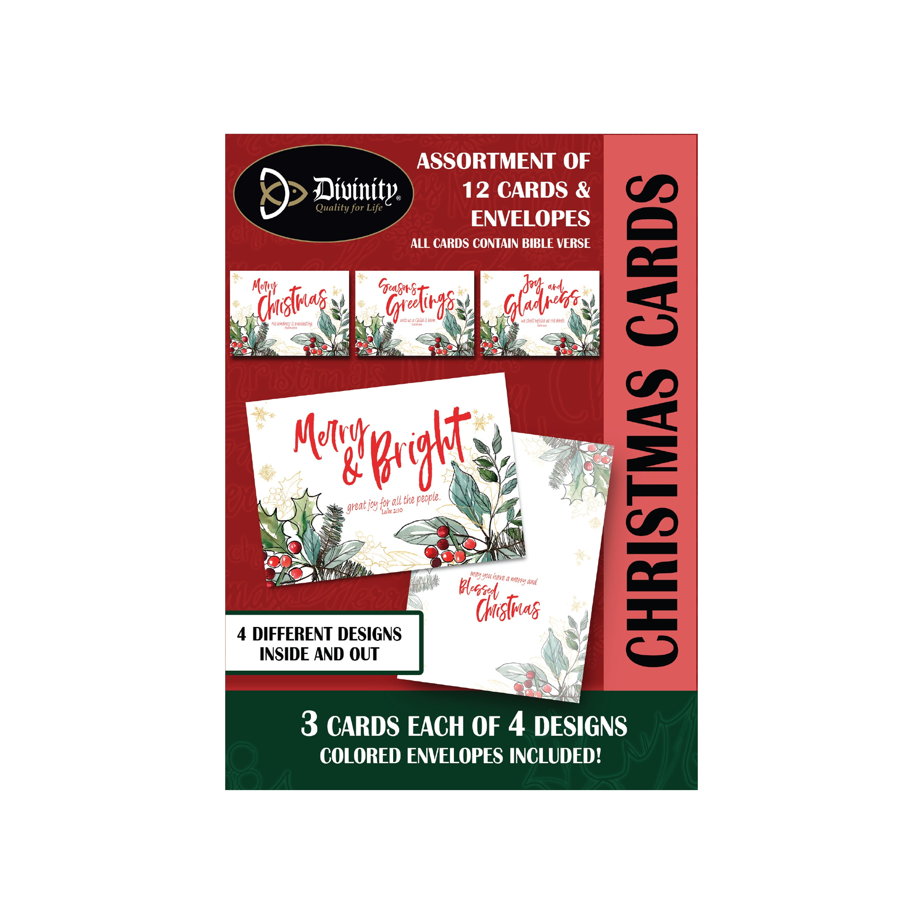 Boxed Christmas Cards: Holly Merry Christmas - Walmart.com