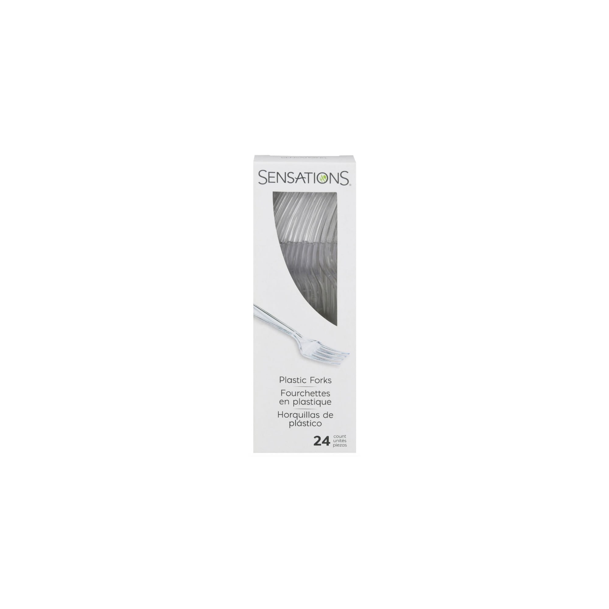 Sensations Clear Plastic Forks (Pack of 12) - Walmart Business Supplies
