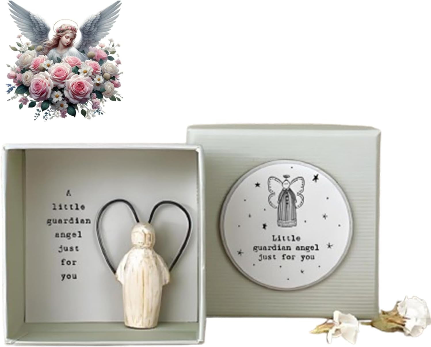 Boxed Guardian Angel for a Special Friend, Handmade Wooden Carving ...