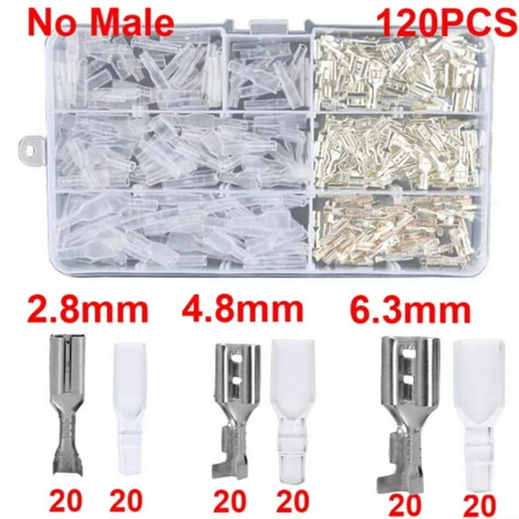 Boxed Insulated Male/Female Cable Connectors 2.8/4.8/6.3mm Electrical ...