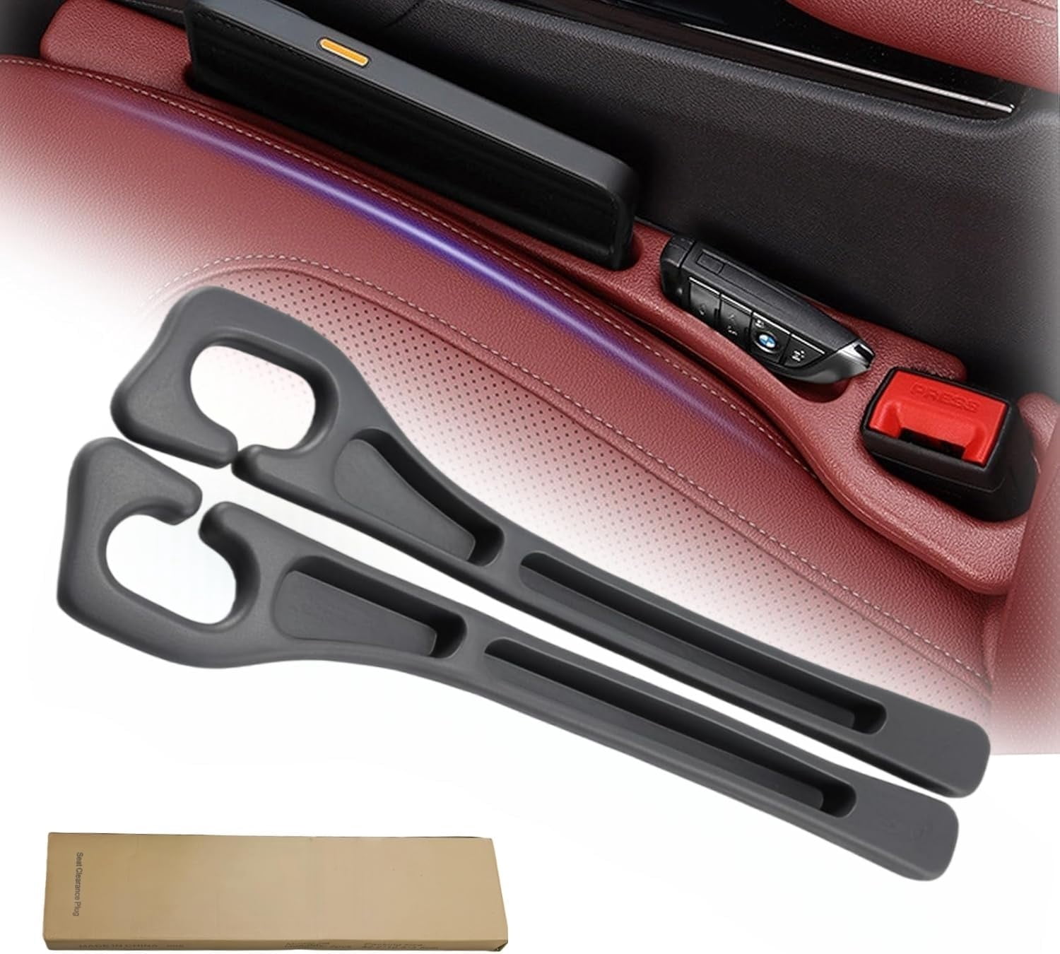 【Boxed Version】 Car Seat Gap Filler Organizer with Dual Storage Slots ...