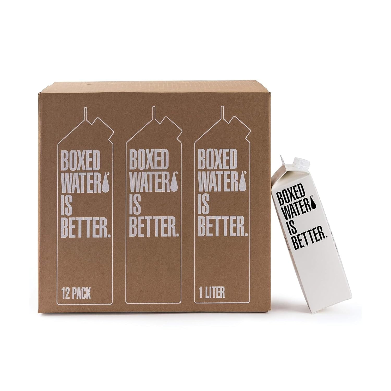 Boxed Water 33.8 oz. (12 Pack) – Purified Drinking Water in 92% Plant- Based Boxes – 100% ...