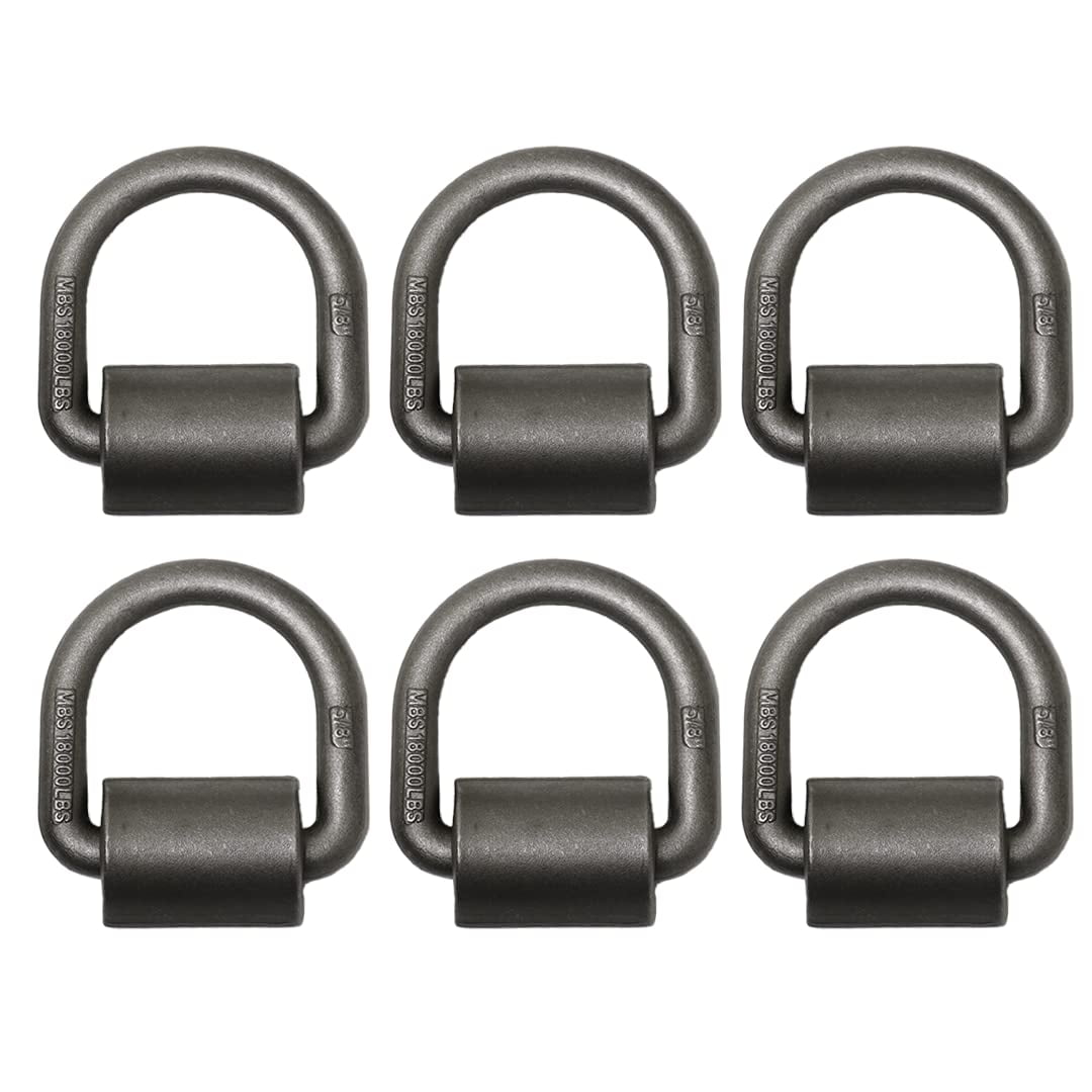 Boxer 5/8” Weld-On Heavy Duty Forged D Rings, 6 Pack 18,390 Pounds, Raw ...