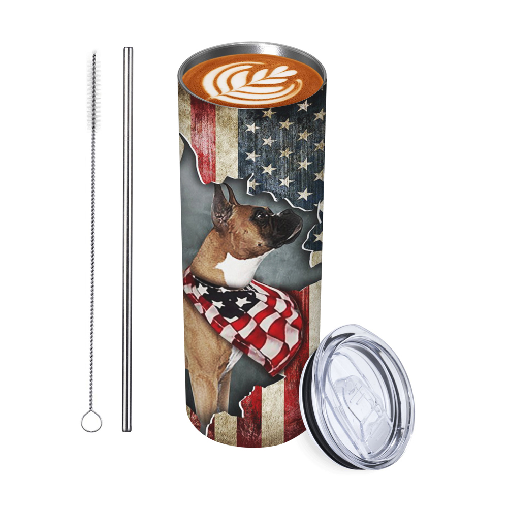 Boxer American Flag Us 20oz Coffee Mug Cup,Stainless Steel Thermos ...