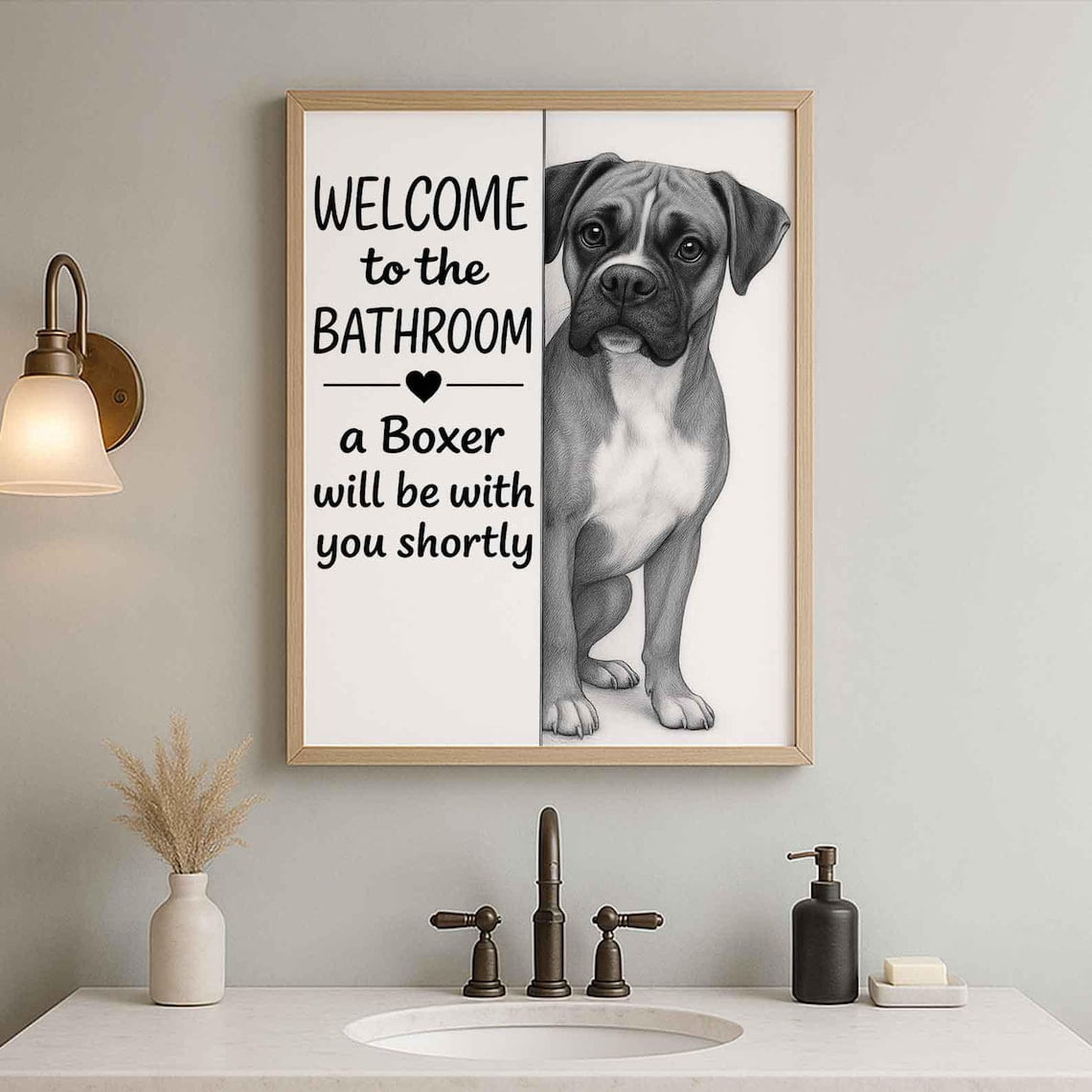 Boxer Bathroom Wall Art Print, Unframed Paper Poster 11x14in - Walmart.com