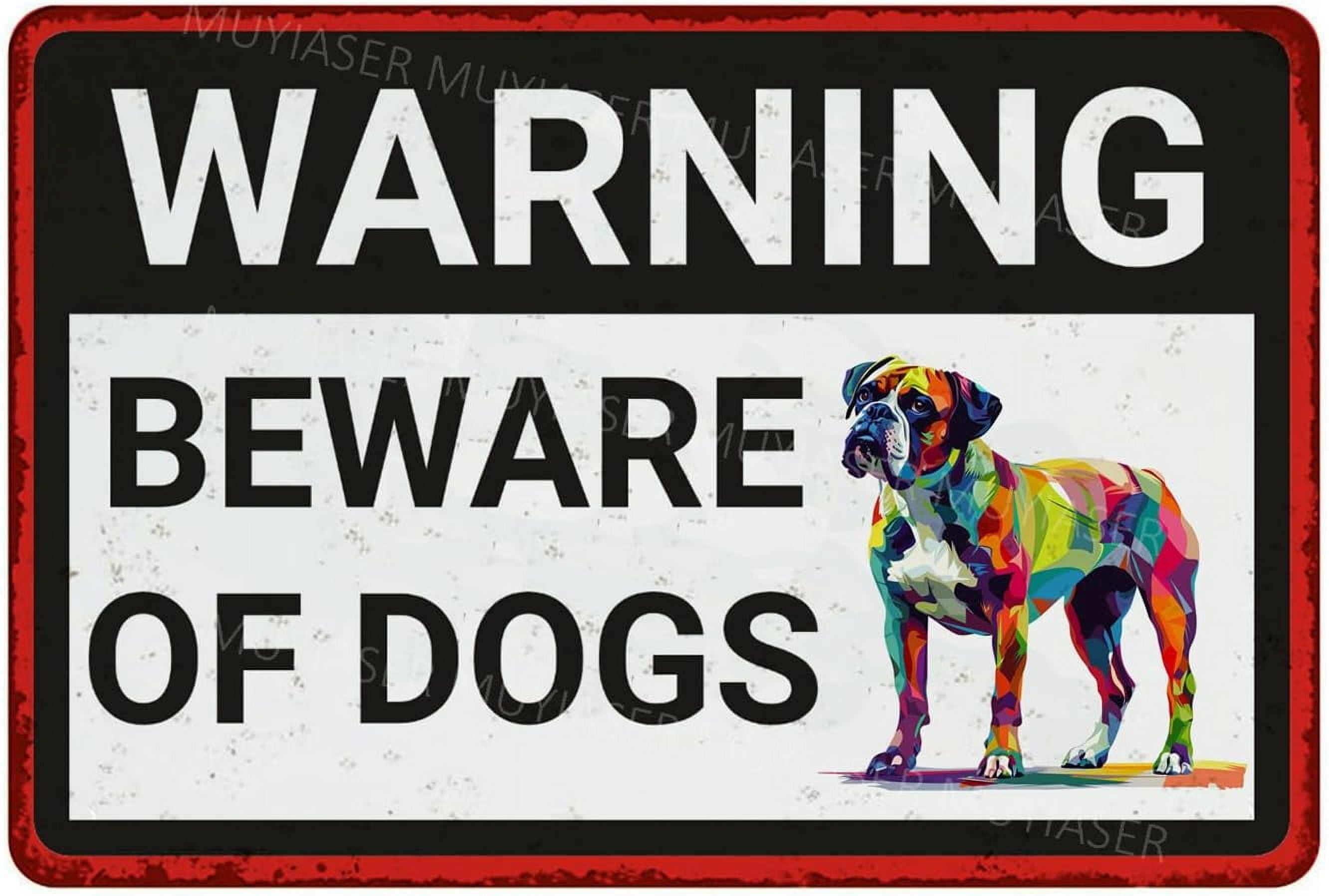 Boxer Beware Of Dog Sign Aluminum Metal Tin Signs Door Sign Warning ...