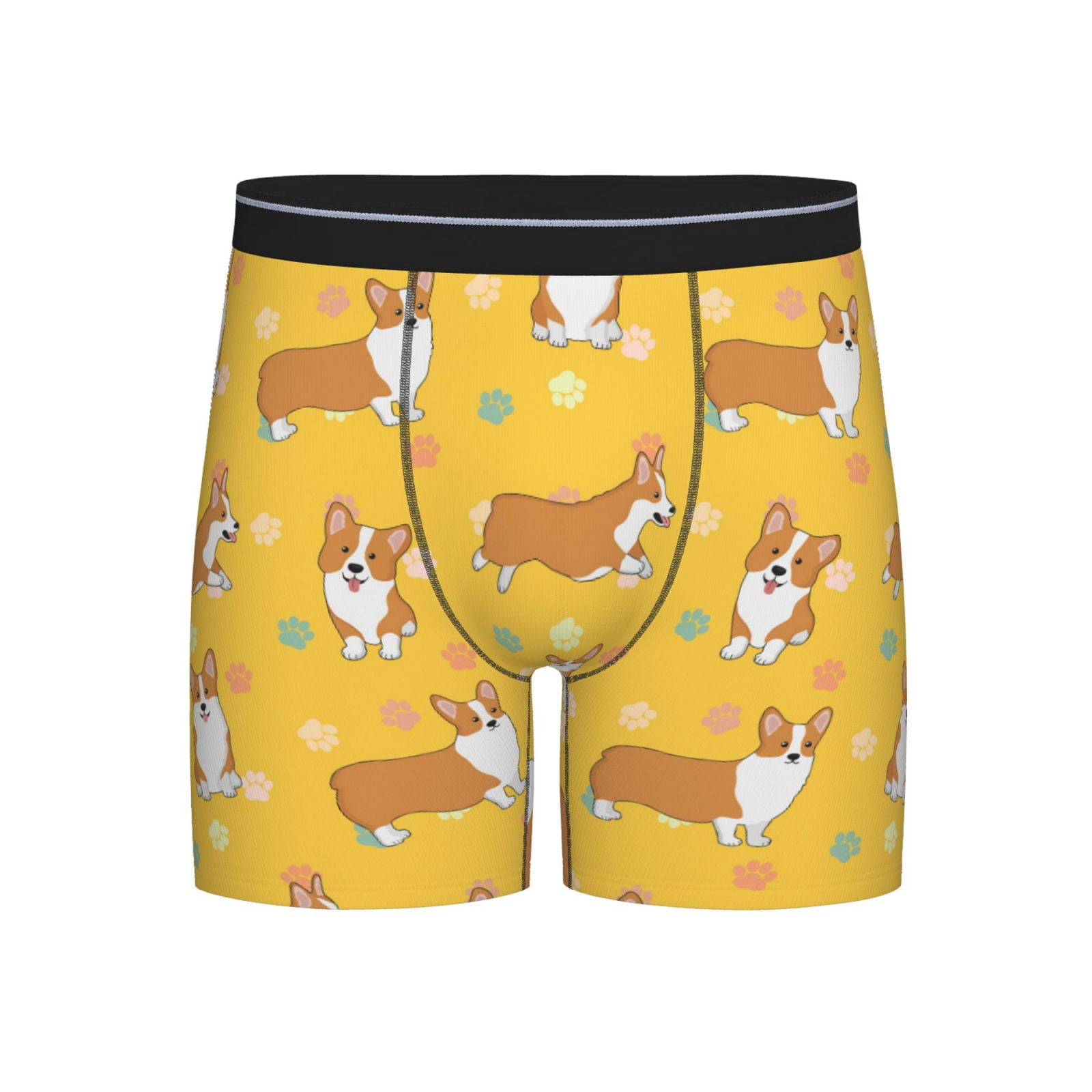 Boxer Briefs - Long Boxer Briefs for Men, Cute Corgi Dog Colorful ...