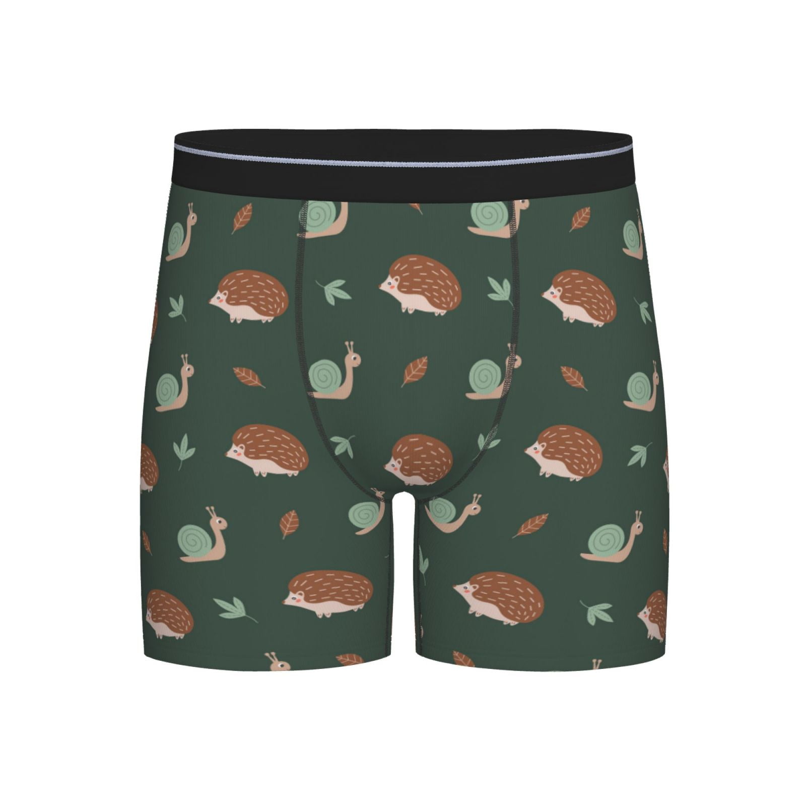 Boxer Briefs - Long Boxer Briefs for Men, Green Snails Brown Hedgehogs ... Boxer Briefs - Long Boxer Briefs for Men, Green Snails Brown Hedgehogs ...
