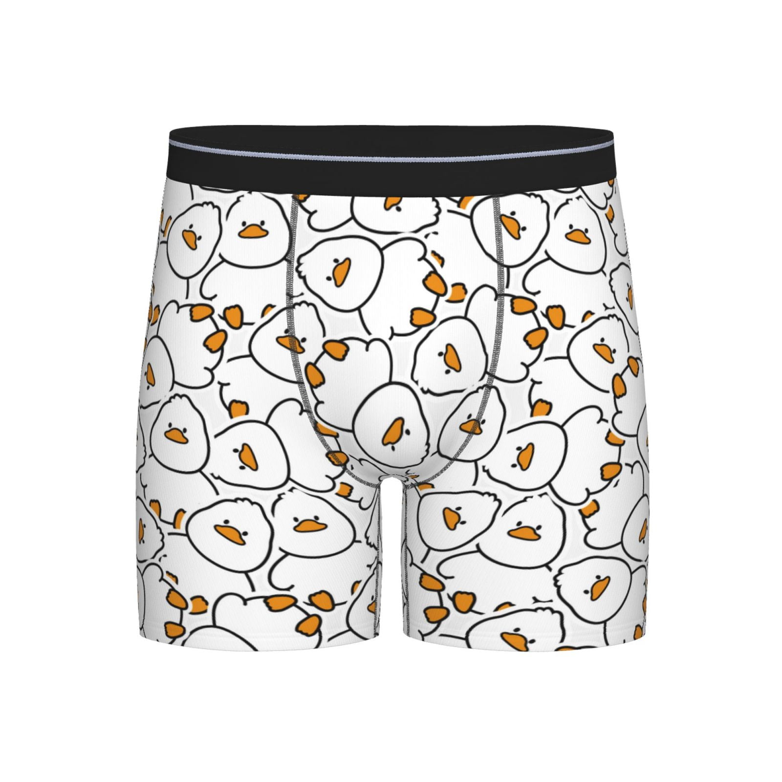 Boxer Briefs - Long Boxer Briefs for Men, Simple Lines Cute Duck Soft ...