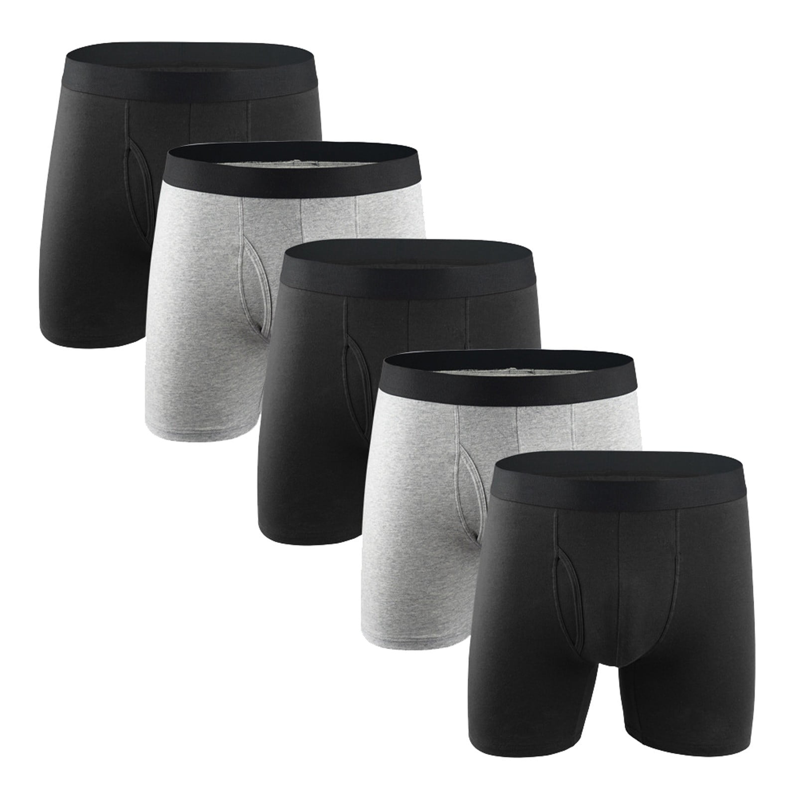 Boxer Briefs for Men 5 Pack Cotton Moisture-Wicking Underwear Mens ...