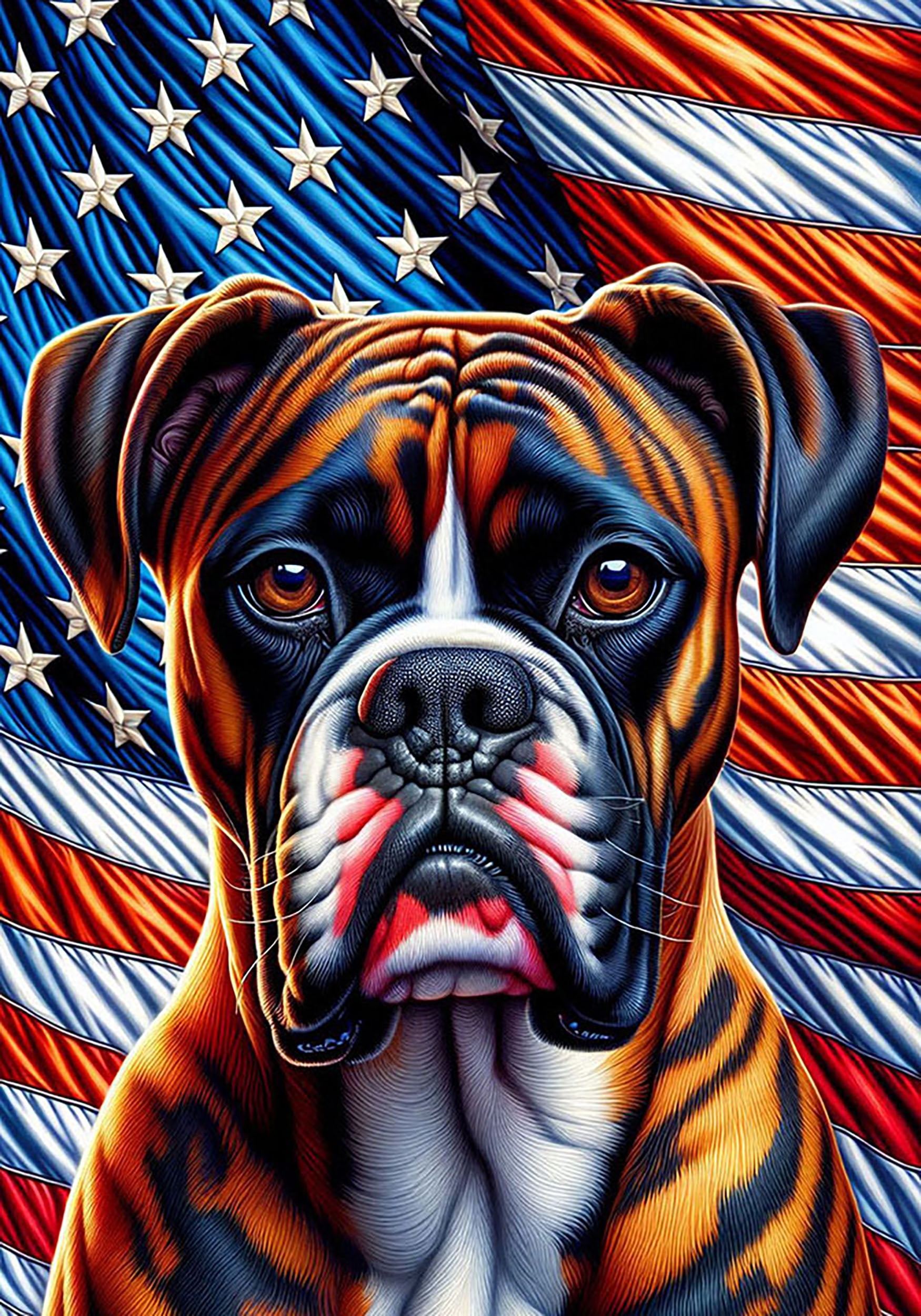 Boxer Brindle - Best of Breed DCR Patriotic III Outdoor Garden Flag ...