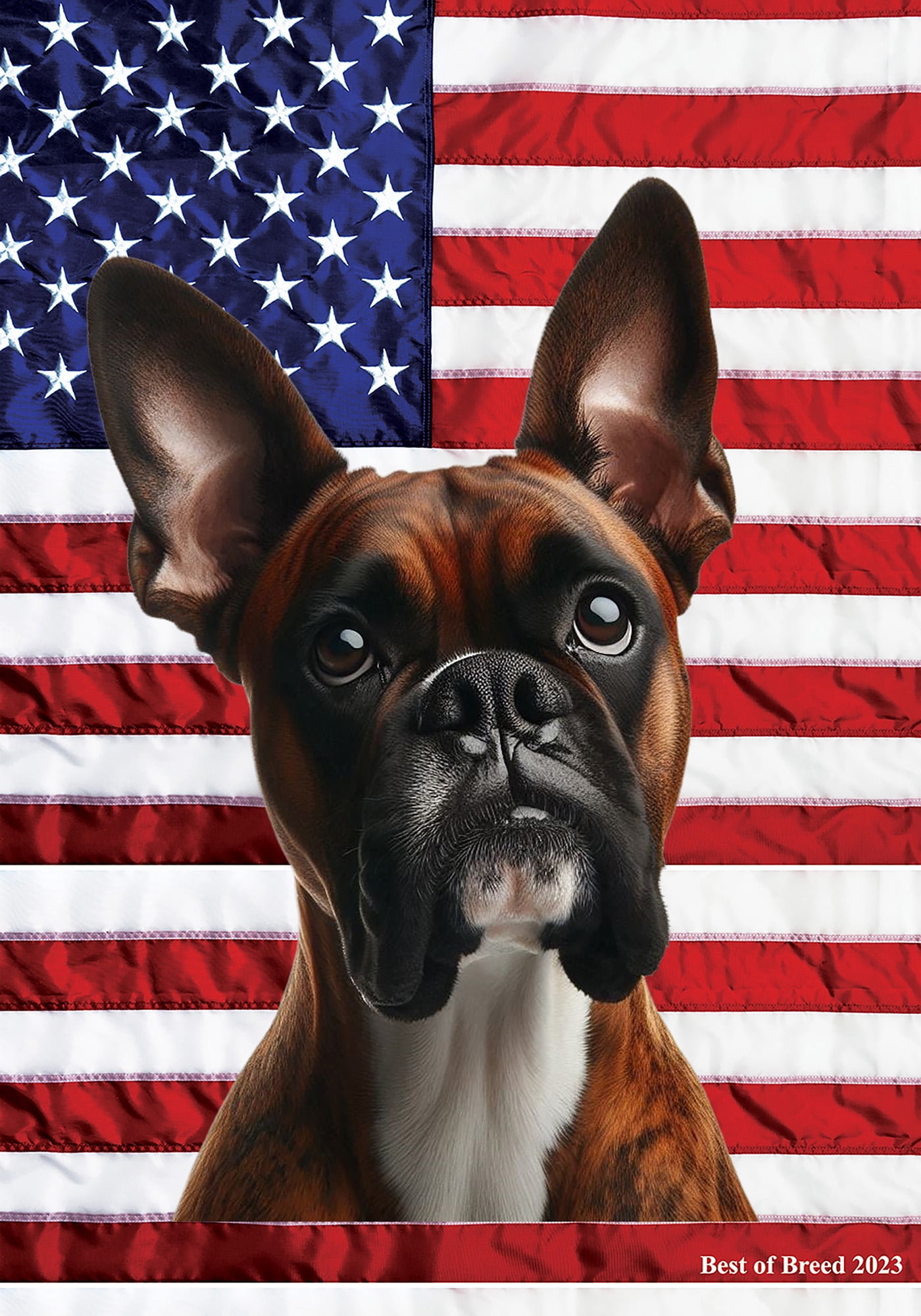 Boxer Brindle Cropped - Best of Breed All-American Patriotic III Garden ...