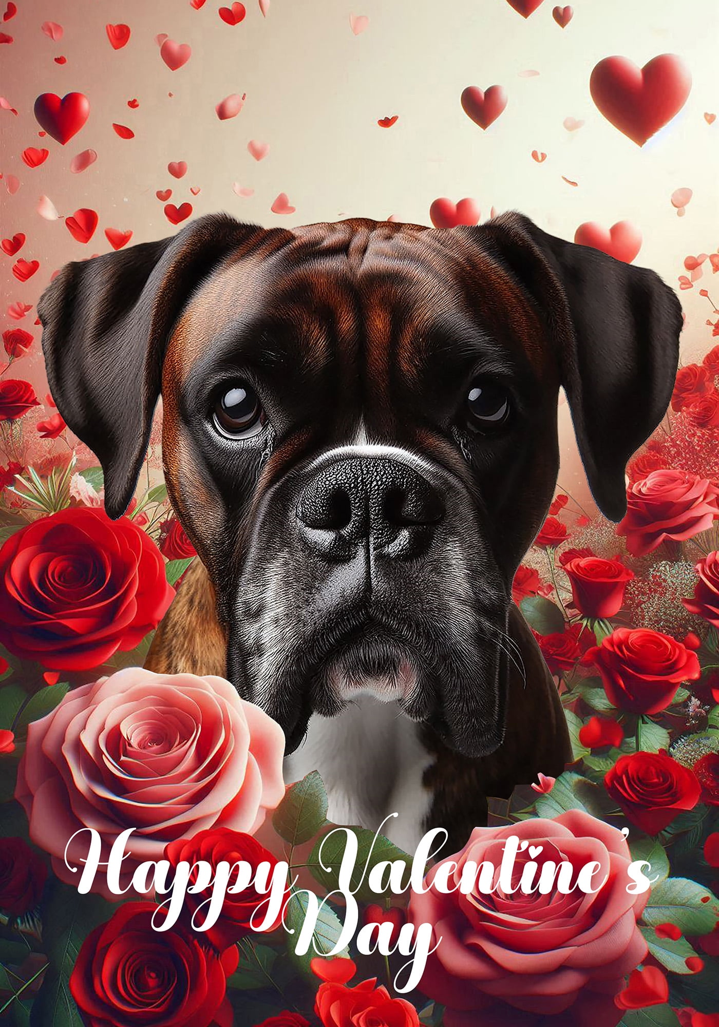 Boxer Brindle Uncropped - Best of Breed Valentines Day Outdoor House ...