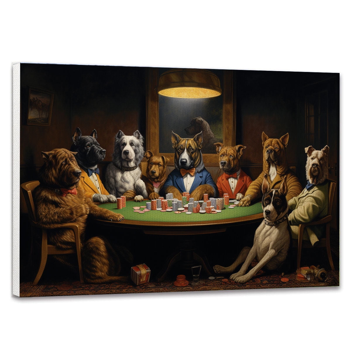 Boxer Canvas Painting - Pokers Dogs (Dogs Playing Cards) - Canvas Wall ...