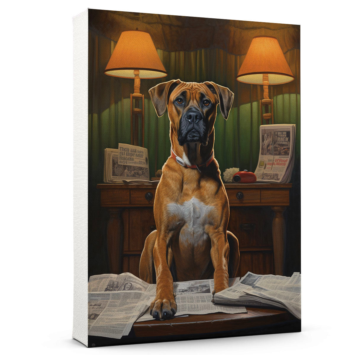Boxer Canvas Wall Art for Bathroom, Funny Dog Canvas Bedroom Wall Decor ...