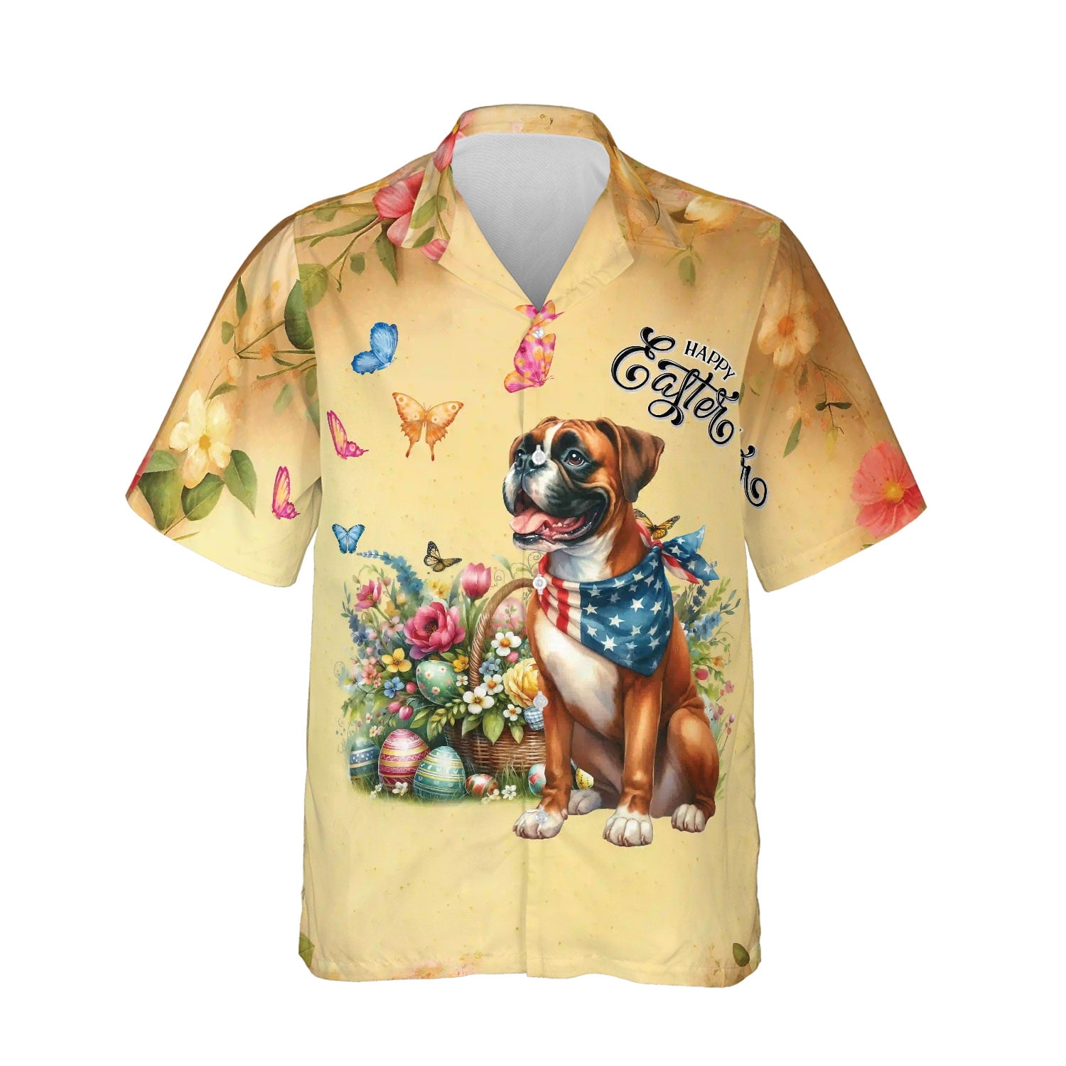 Boxer Celebrates Spring and Enjoys a Happy Easter Hawaiian Shirt ...