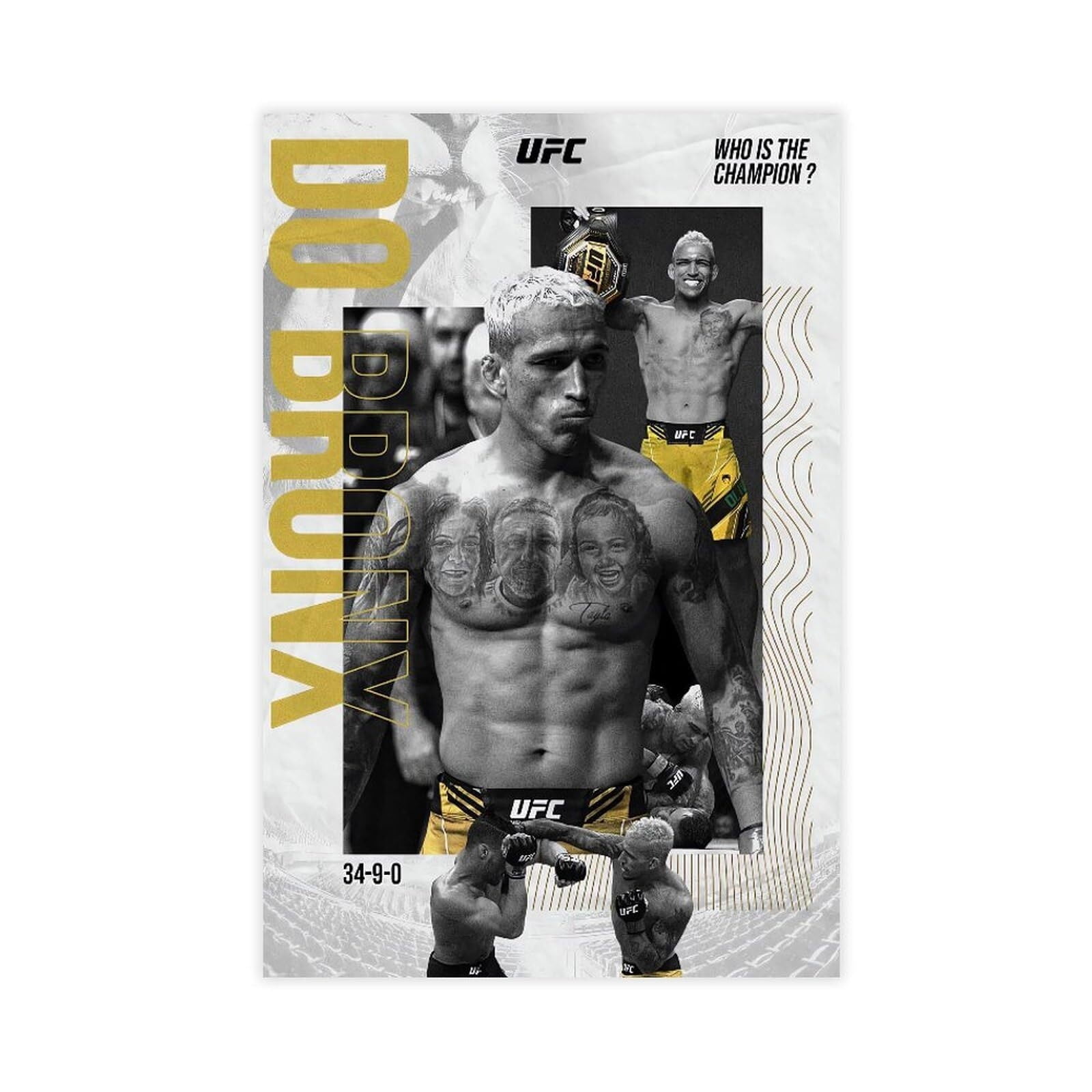 Boxer Charles Oliveira Poster 5 Canvas Poster Wall Art Decor Print ...