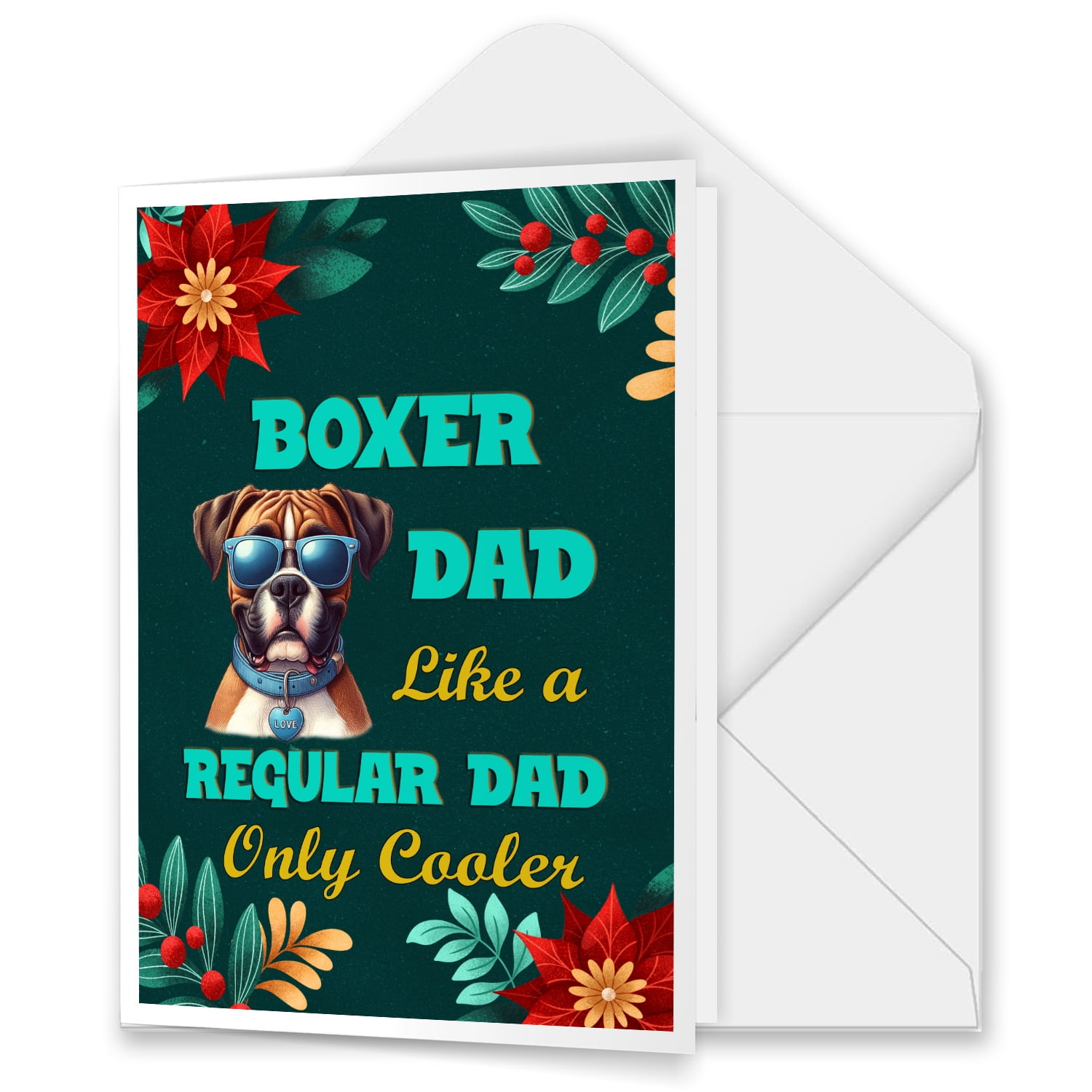 Boxer Dad Like a Regular Dad Only Cooler Happy Father's Day 5x7in ...