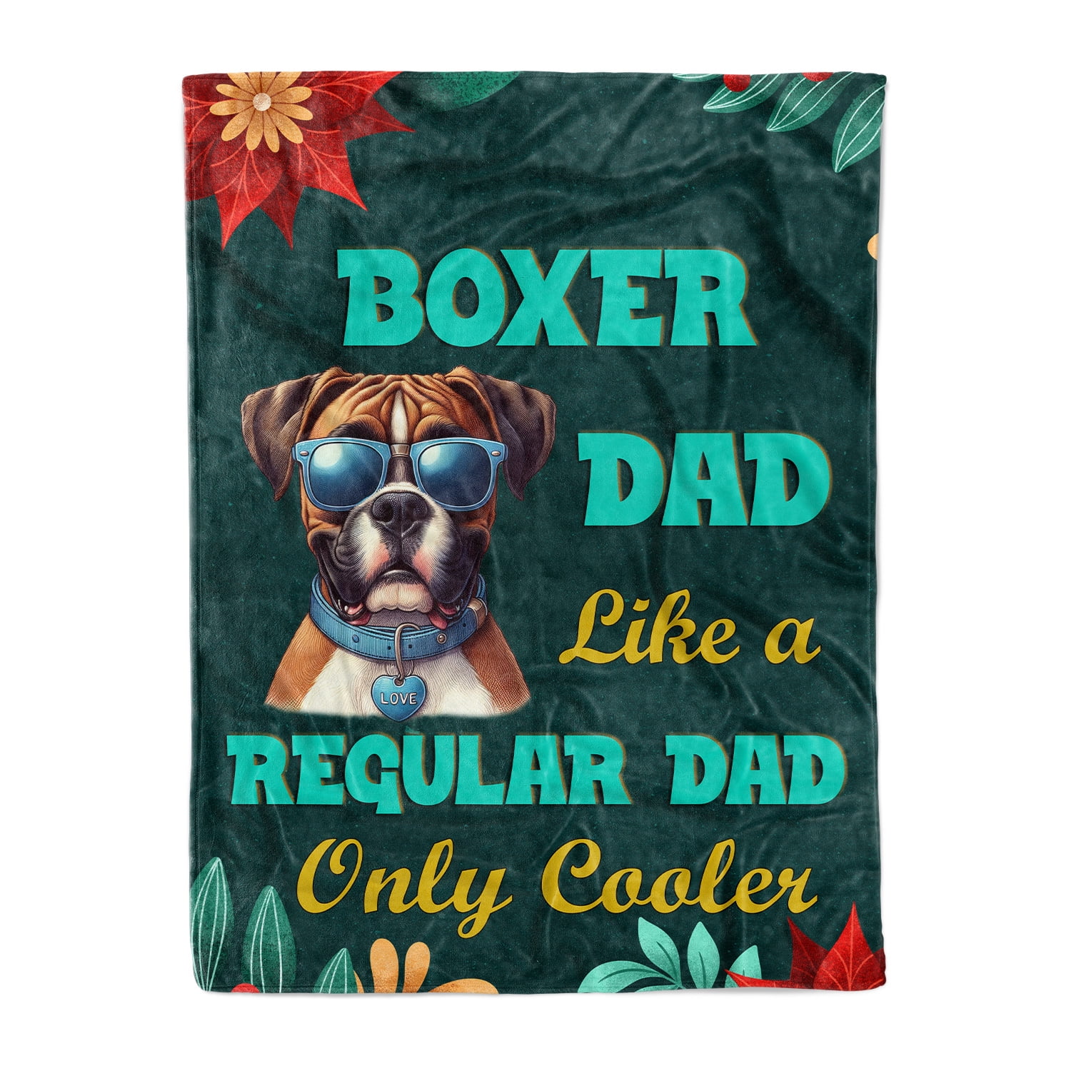 Boxer Dad Like a Regular Dad Only Cooler Happy Father's Day Cozy Fleece Blanket Boxers Dog Lover ...