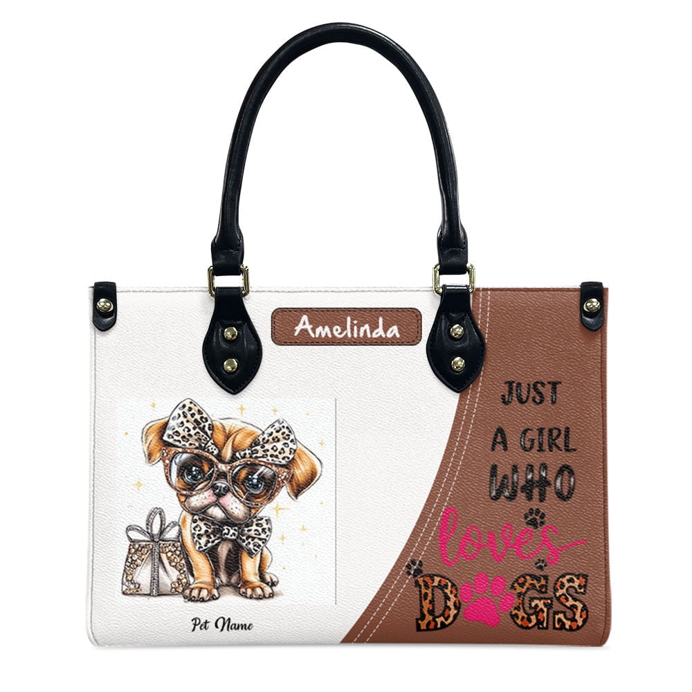 Boxer Dog Bag, Personalized Leather Handbags For Women - Personalized ...