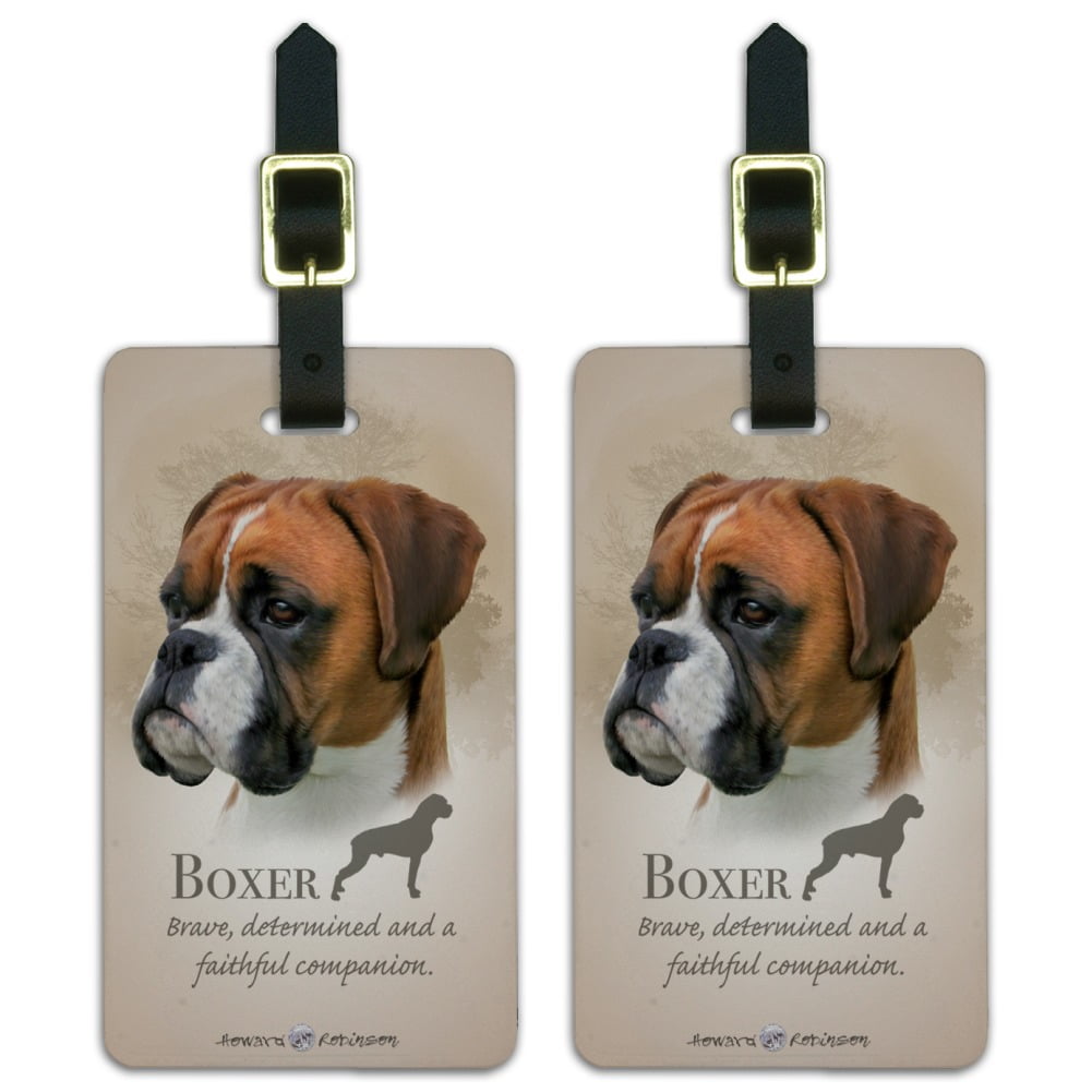 Boxer Dog Breed Luggage ID Tags Suitcase Carry-On Cards - Set of 2 ...