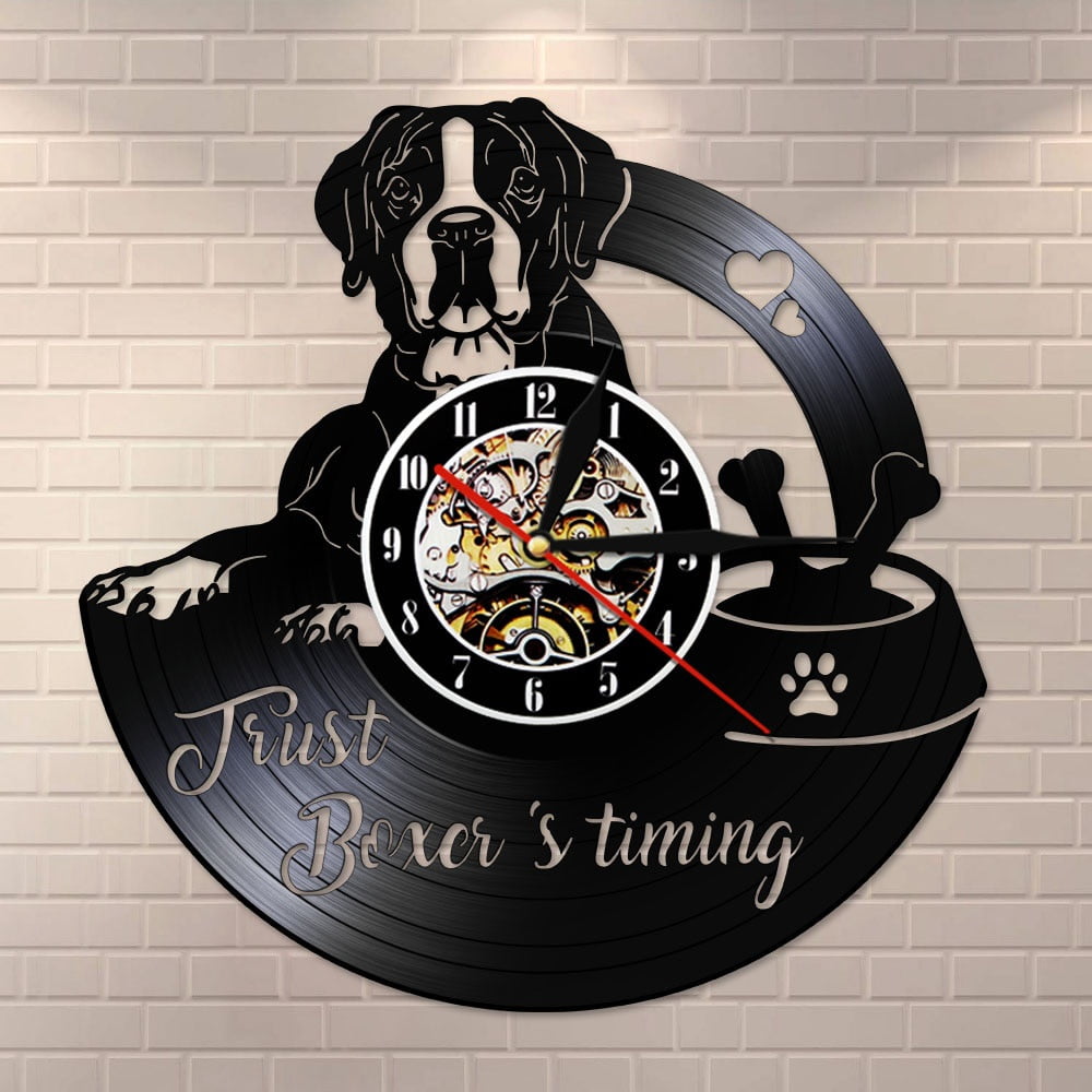 Boxer Dog Breed Wall Clock Made Of Vinyl Record LP Laser Cut Longplay ...