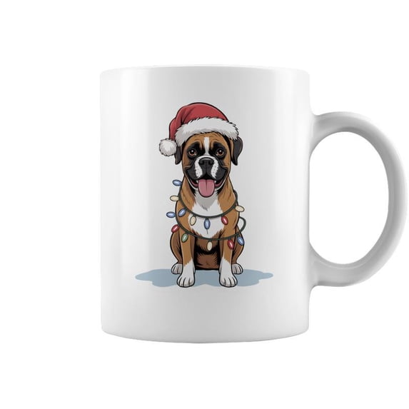 Boxer Dog Christmas Lights Santa Xmas Pet Dog Lover Coffee Mugs ...