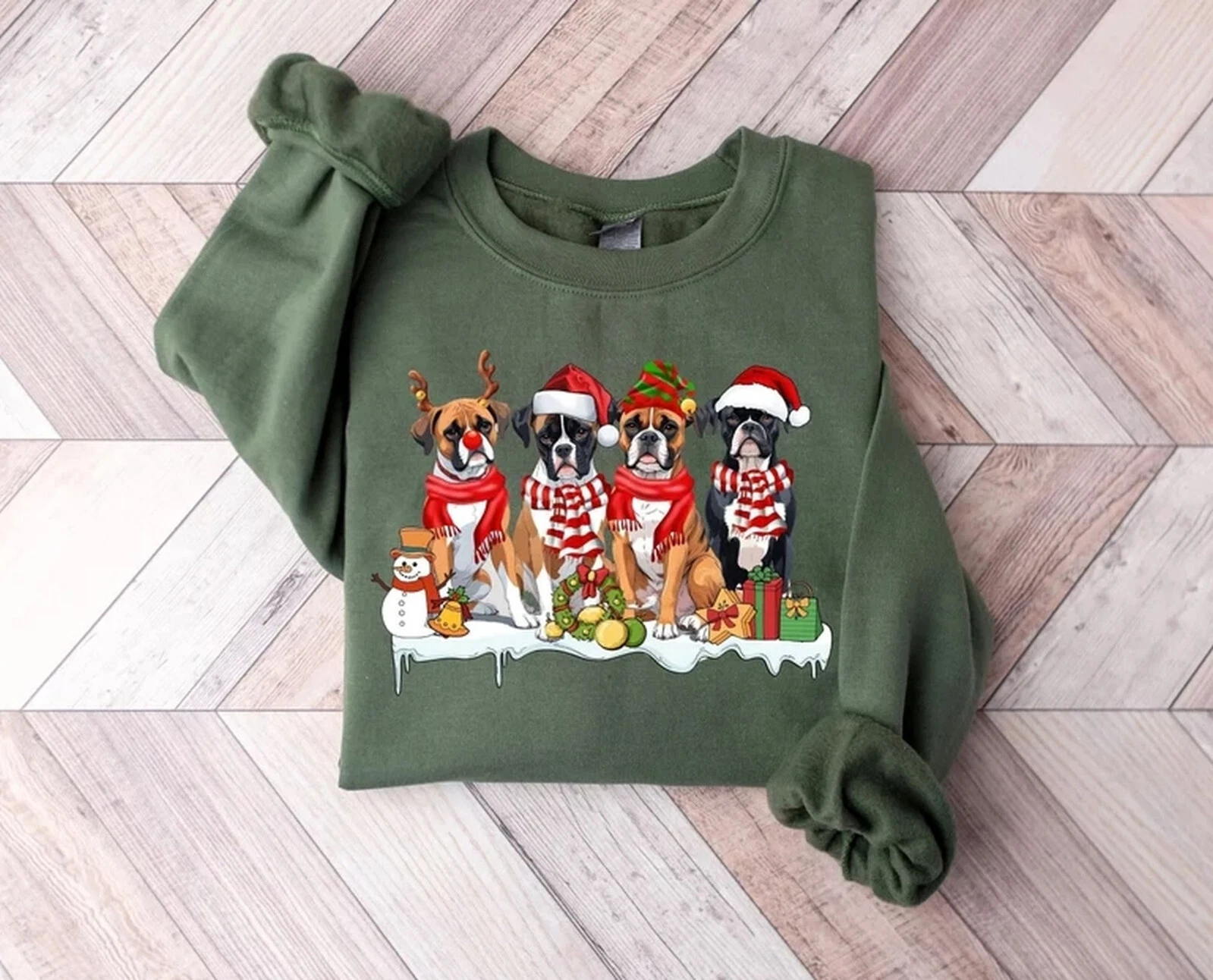 Boxer Dog Christmas Sweatshirt, Cute Holiday Dog Lover Shirt,Boxer Mom ...